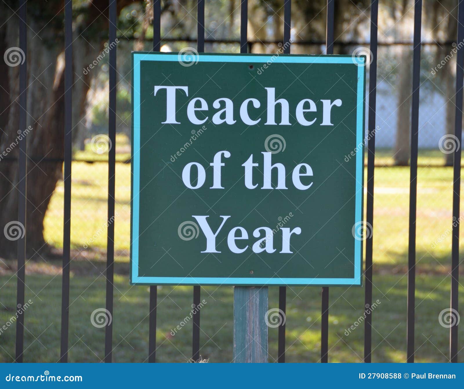 Teacher of the Year sign stock photo. Image of symbol - 27908588