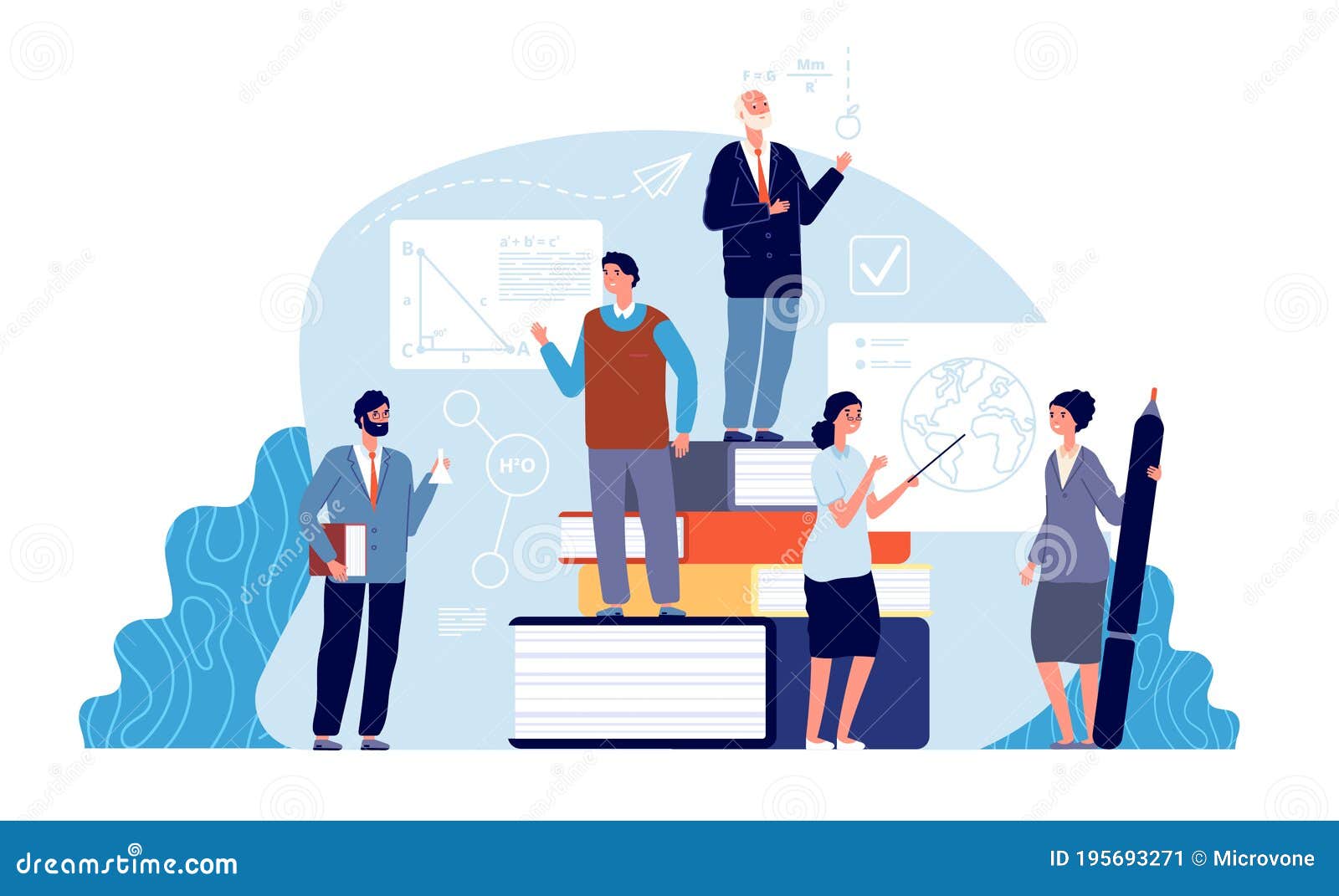 Teachers And Professors Standing In Front Of Blackboard Giving Lecture ... Teachers And Professors Standing In Front Of Blackboard Giving Lecture ...