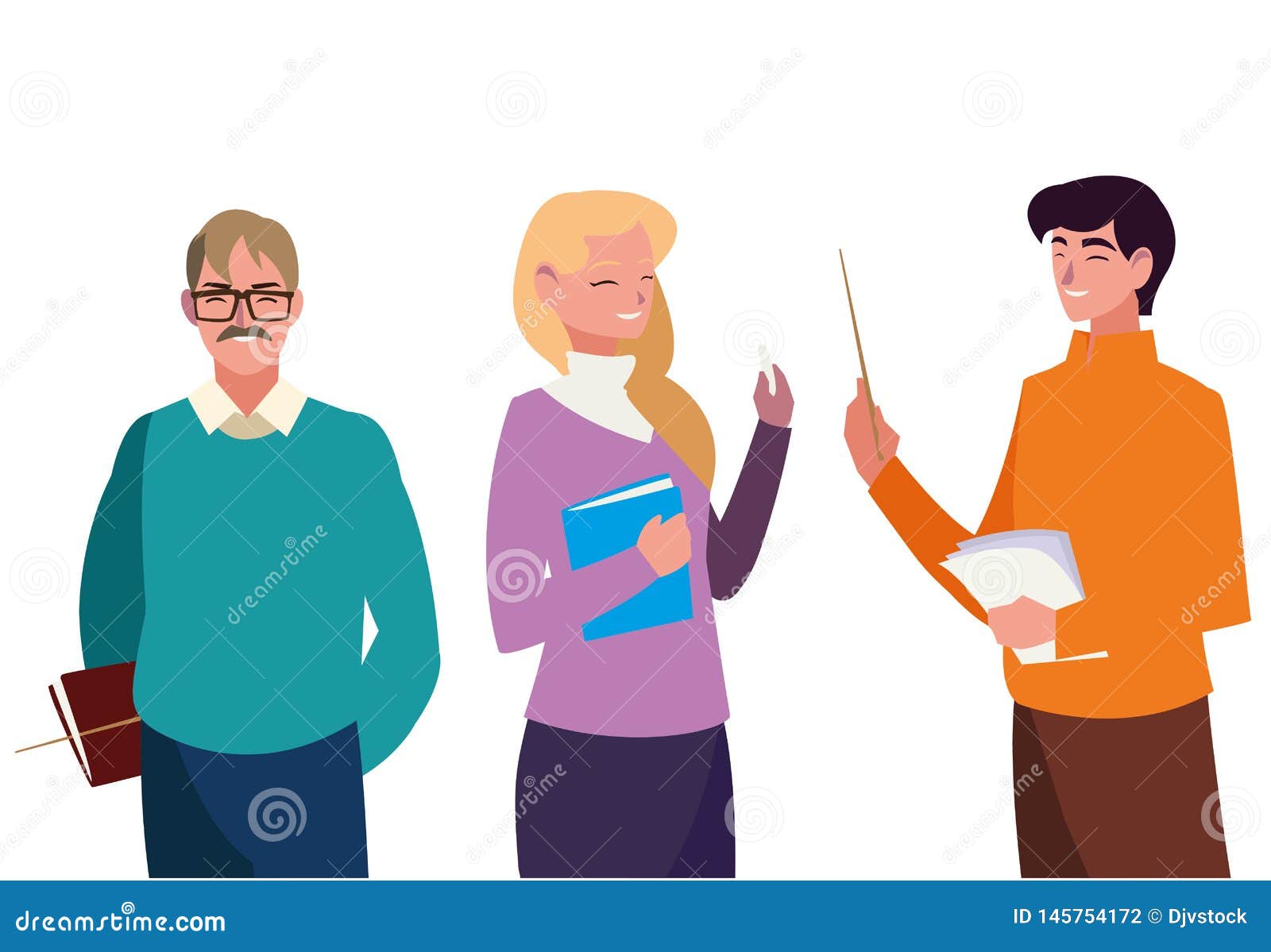 Teachers Group Avatars Characters Stock Illustration - Illustration of ...