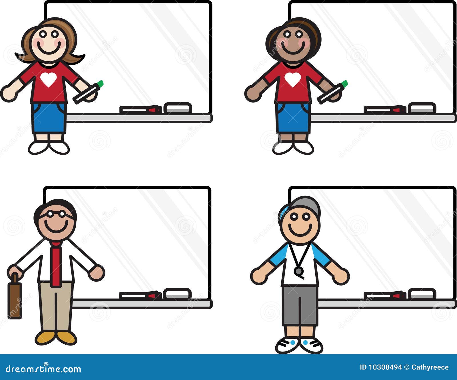 Teachers with Marker Boards Stock Vector - Illustration of coach ...