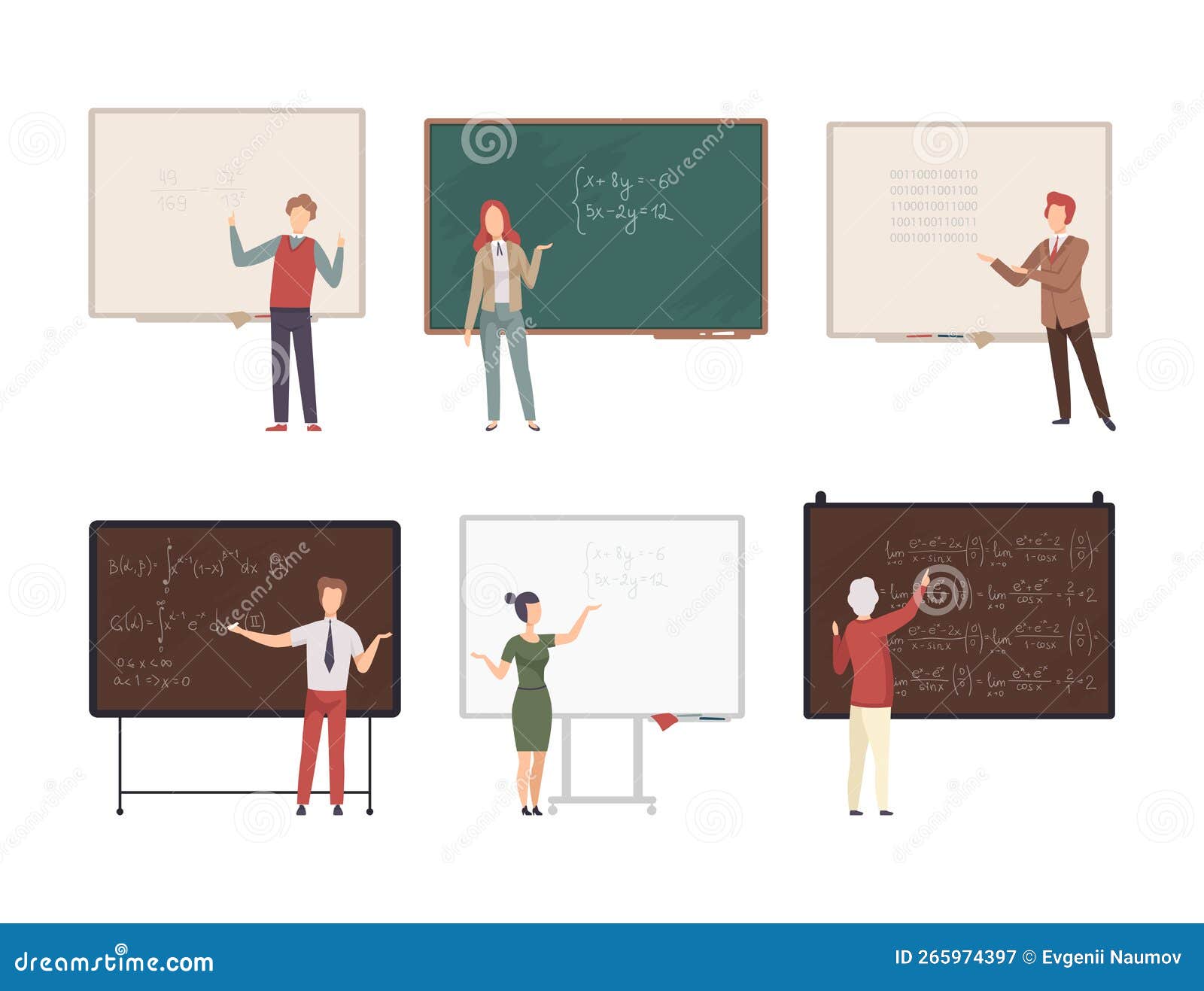 Teachers And Professors Standing In Front Of Blackboard Giving Lecture ... Teachers And Professors Standing In Front Of Blackboard Giving Lecture ...