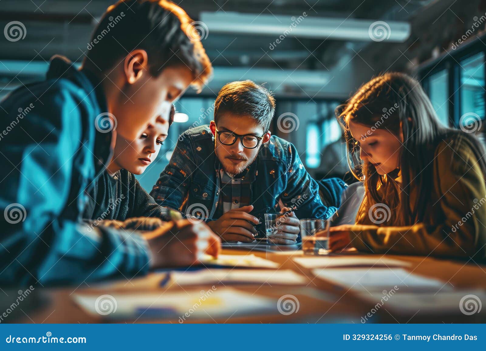 Teachers and Students Jointly Solving a Complex Problem, Ai Generated ...