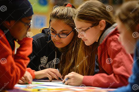 Teachers and Students Jointly Solving a Complex Problem, Ai Generated ...