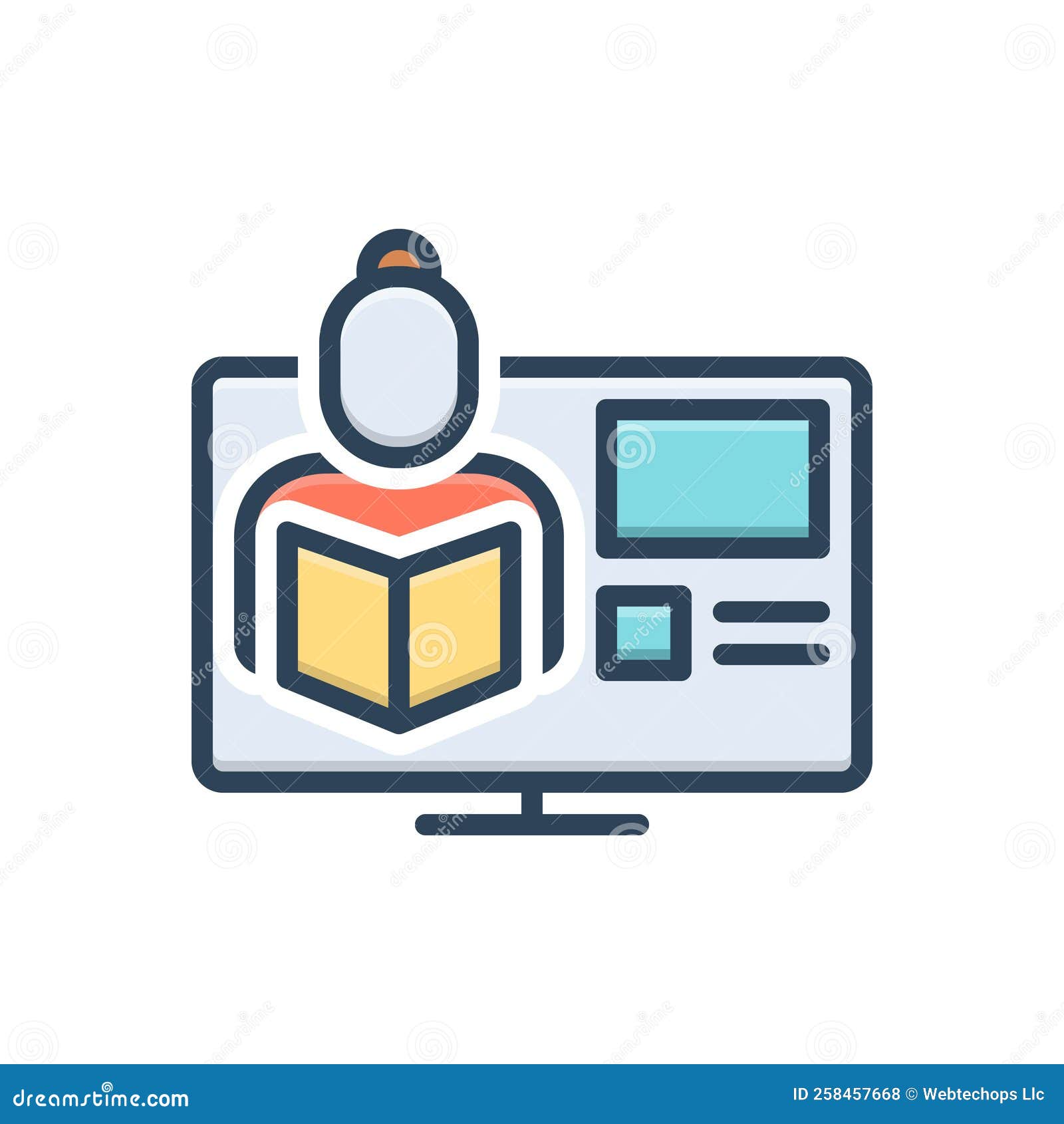 Color Illustration Icon for Teaches, Educate and Online Stock Vector ...