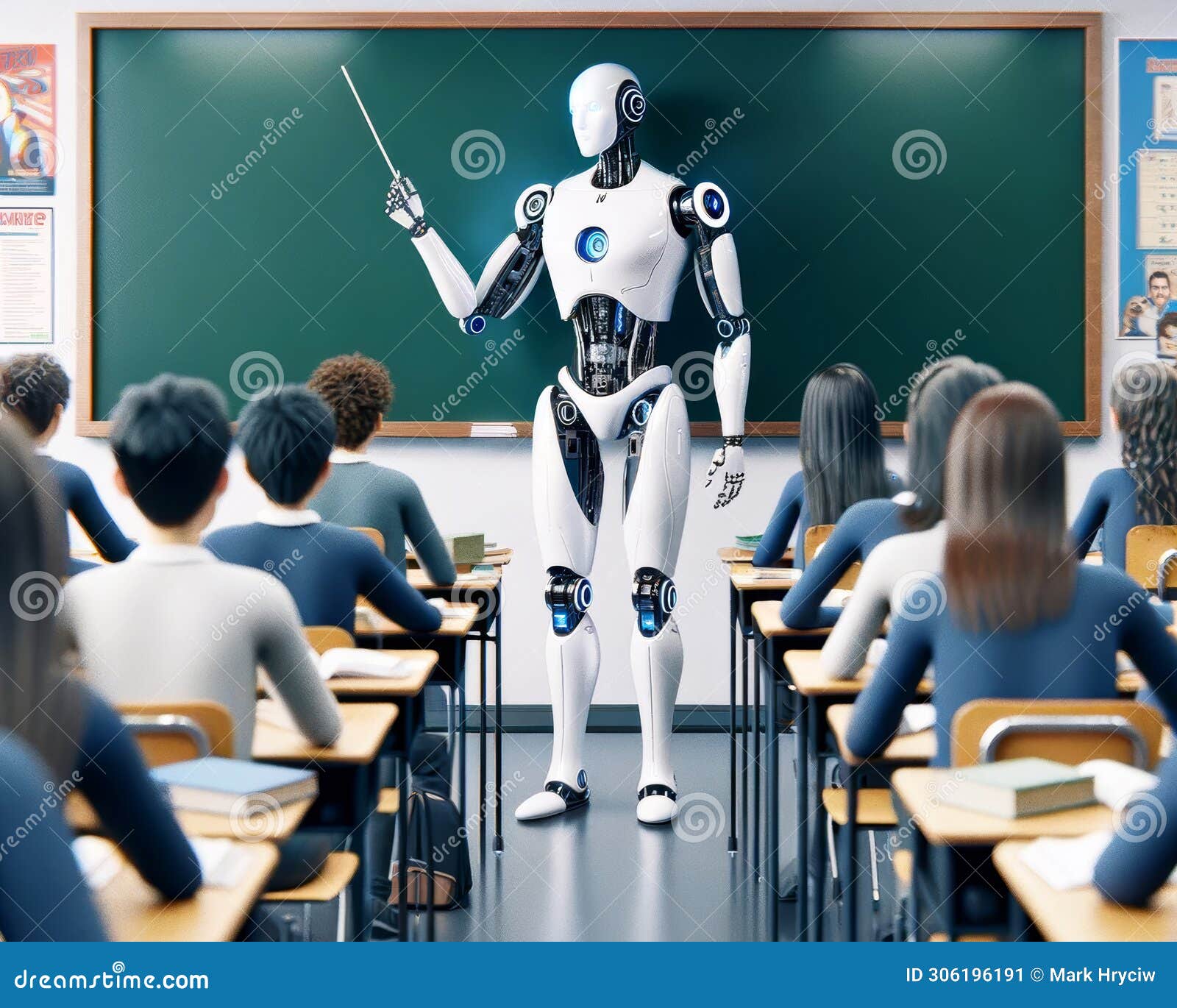 Teaching AI Robot Classroom Cyborg Education Future Class Desks ... Teaching AI Robot Classroom Cyborg Education Future Class Desks ...