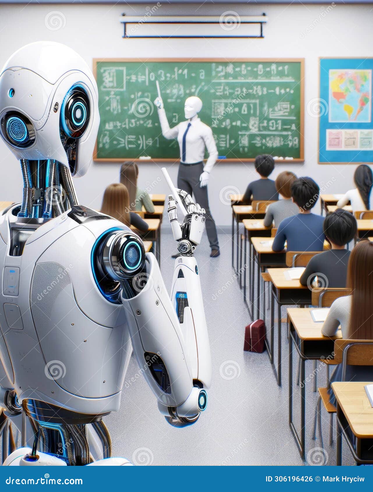 Teaching AI Robot Classroom Cyborg Education Future Class Desks ... Teaching AI Robot Classroom Cyborg Education Future Class Desks ...