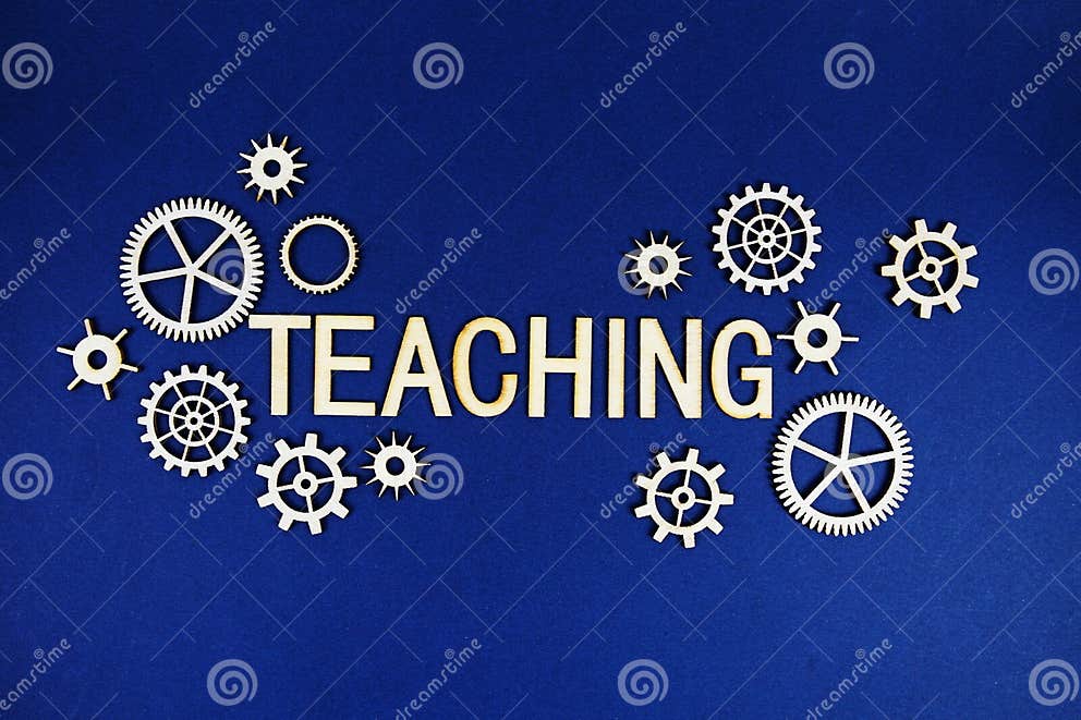 Teaching Alphabet Letters with Gears Element on Navy Blue Background ...