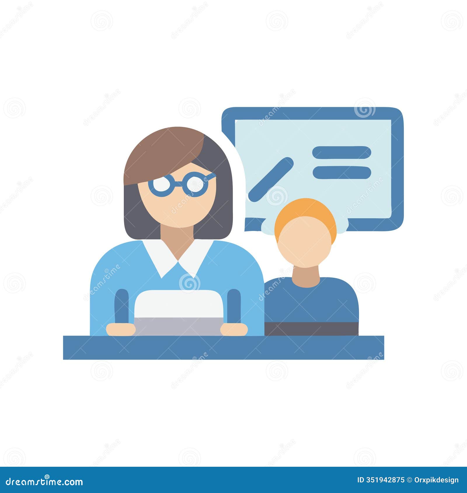 Teaching Assistant Icon for Classroom Support Stock Vector ...