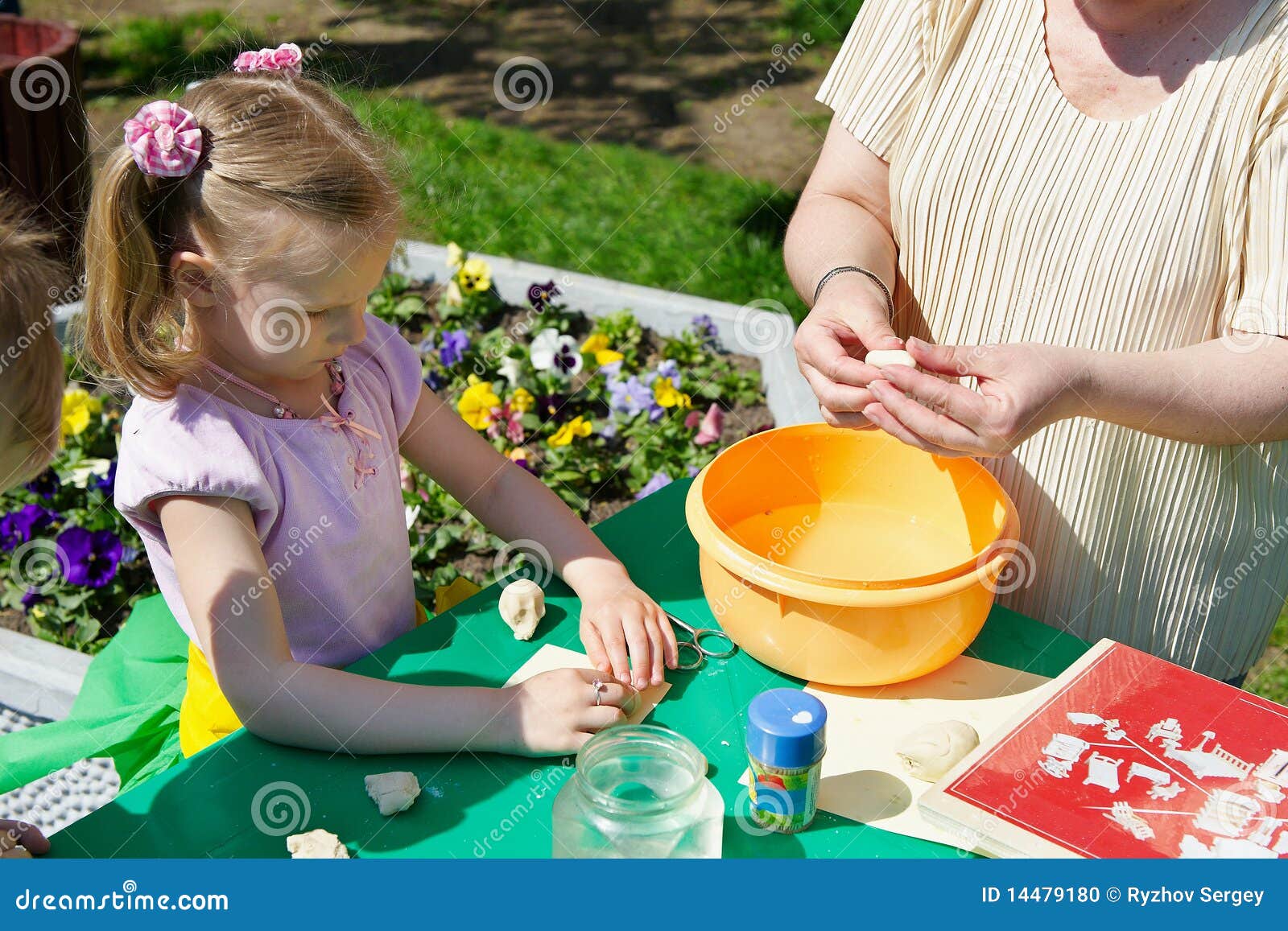 Teaching Children Creative Modeling from Dough Stock Photo - Image of ...