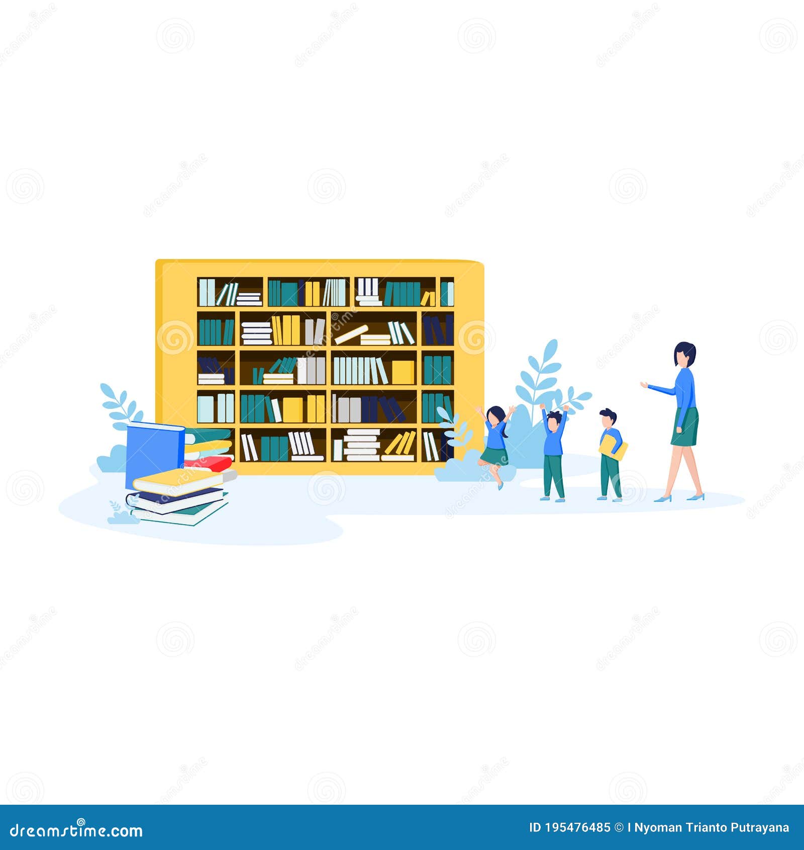 Teaching Children To Acquire Knowledge from Books Stock Vector ...