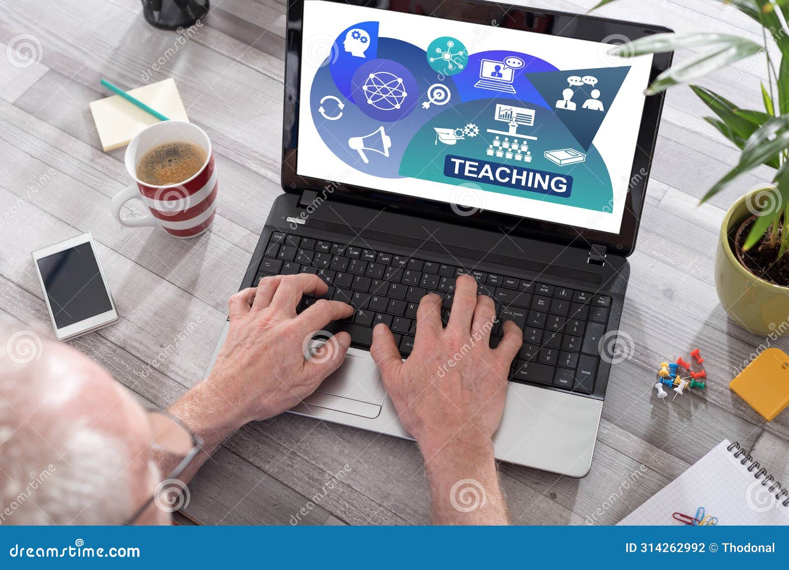 Teaching Concept on a Laptop Screen Stock Photo - Image of education ...