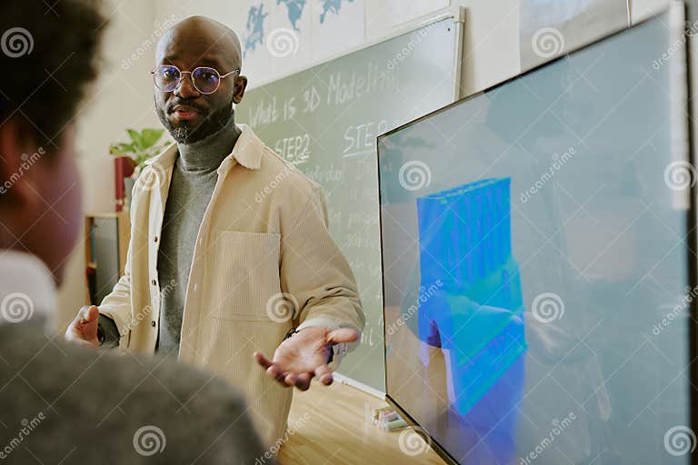 Teaching 3D Modeling Class with Interactive Screen Stock Photo - Image ...