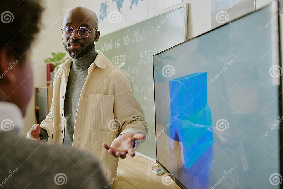 Teaching 3D Modeling Class with Interactive Screen Stock Photo - Image of teaching, lesson ...