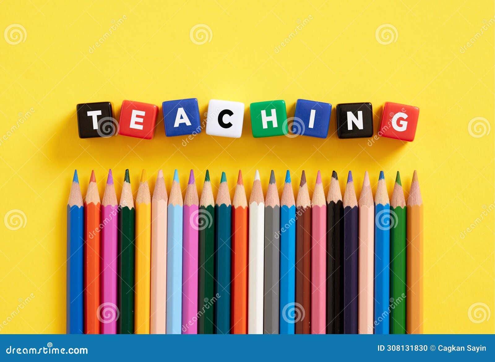 Teaching and Education Concept. the Word Teaching on Colorful Cubes ...