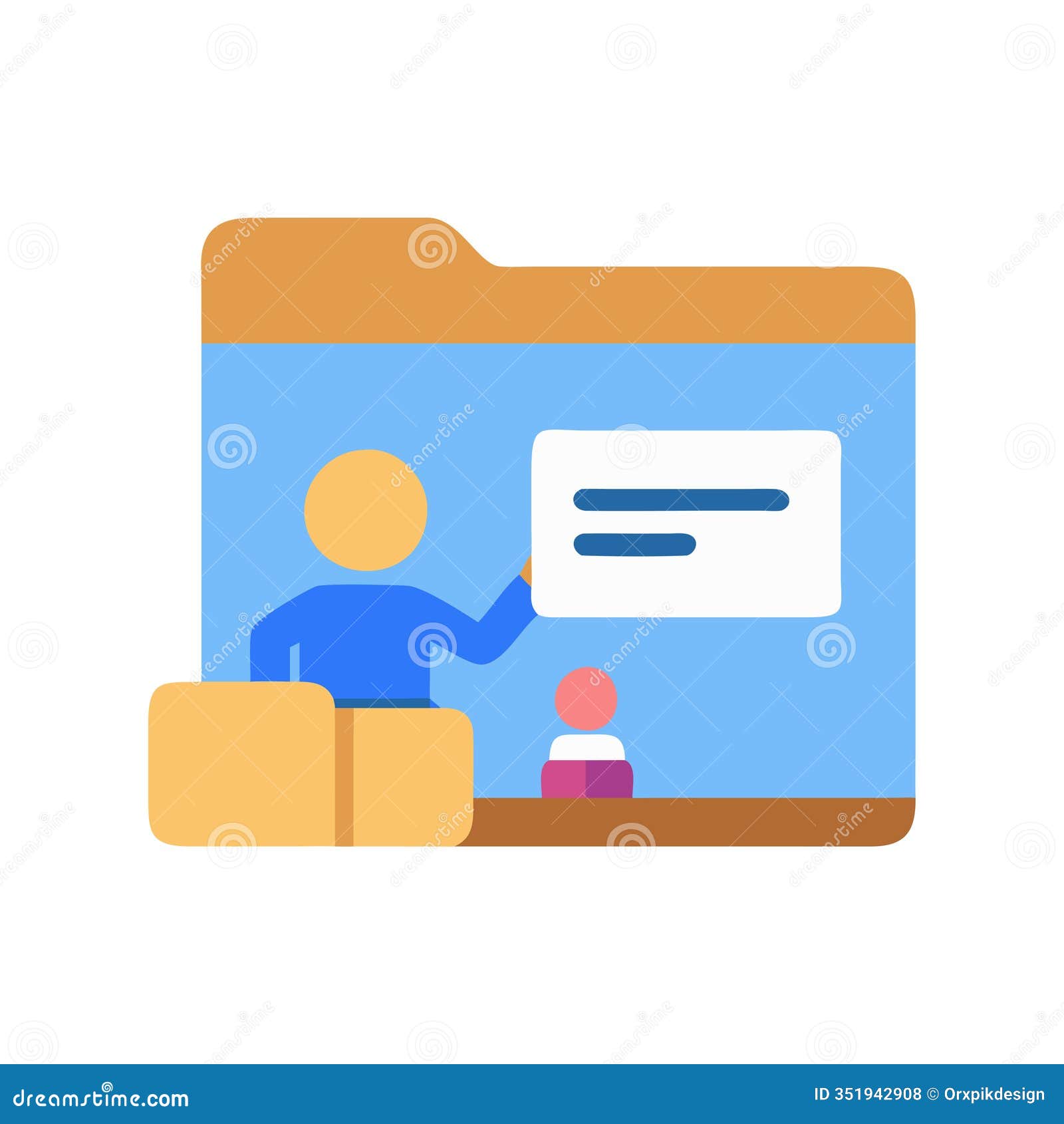 Teaching Folder Icon for Organization Stock Vector - Illustration of ...