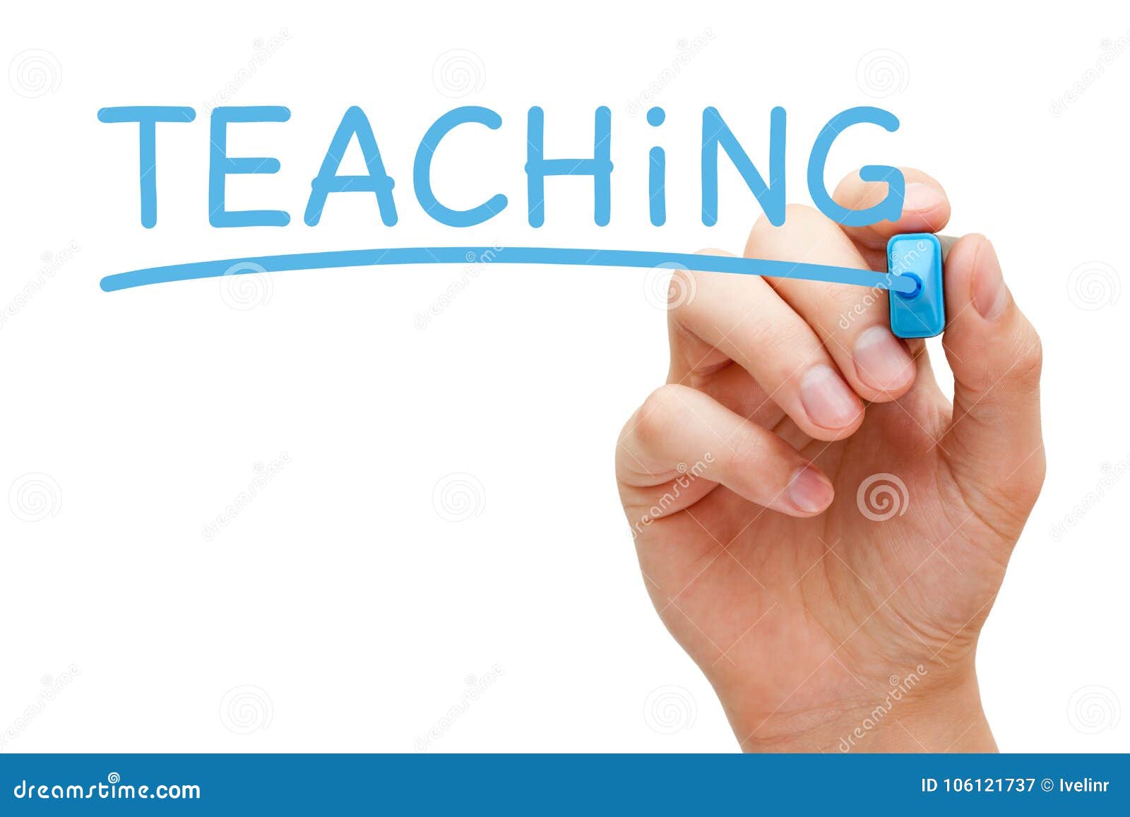 Teaching Handwritten with Blue Marker Stock Image - Image of consulting ...