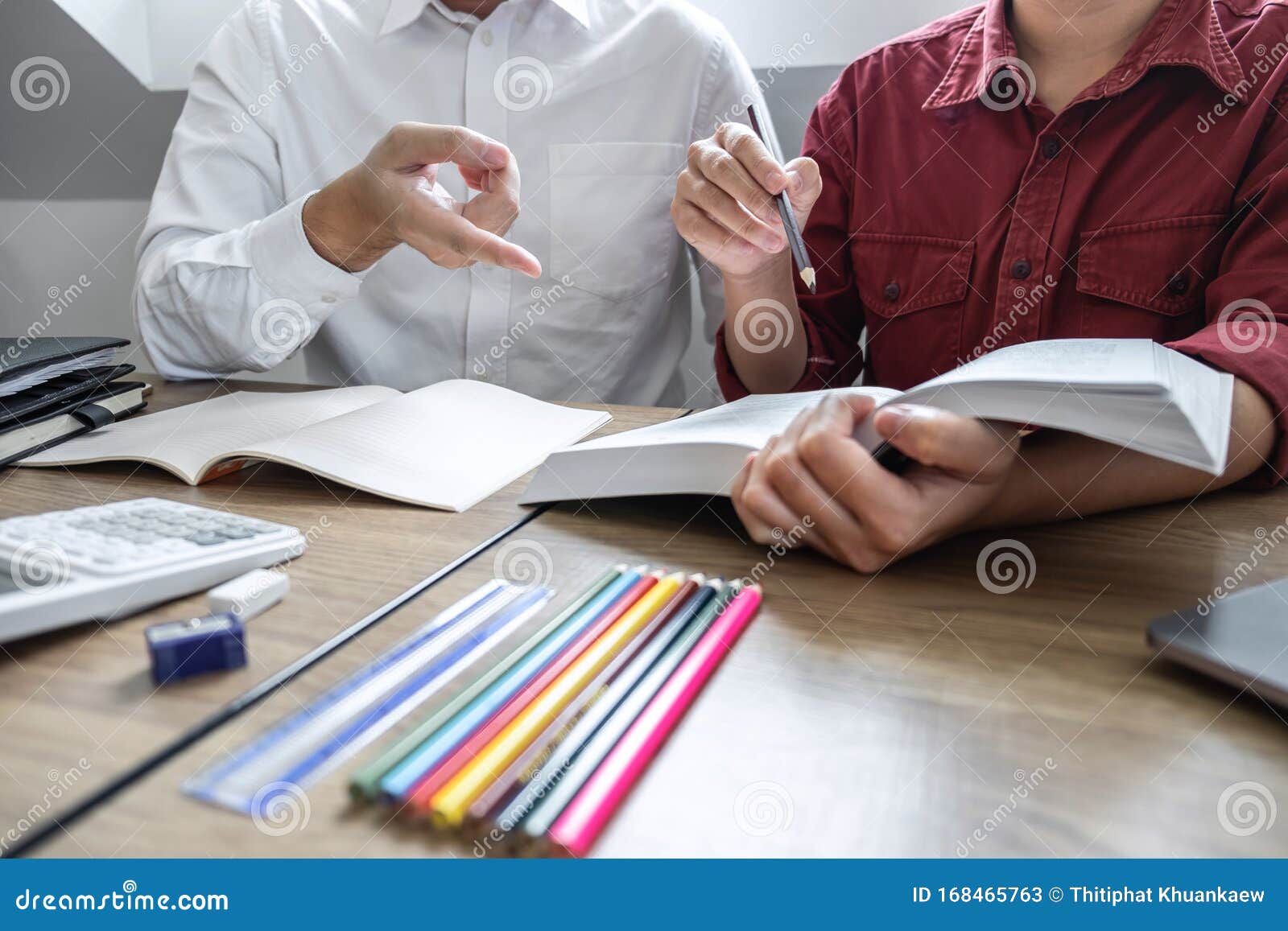 Teaching Helping and Study Course, Team of Young Teacher or Tutor Helps ...