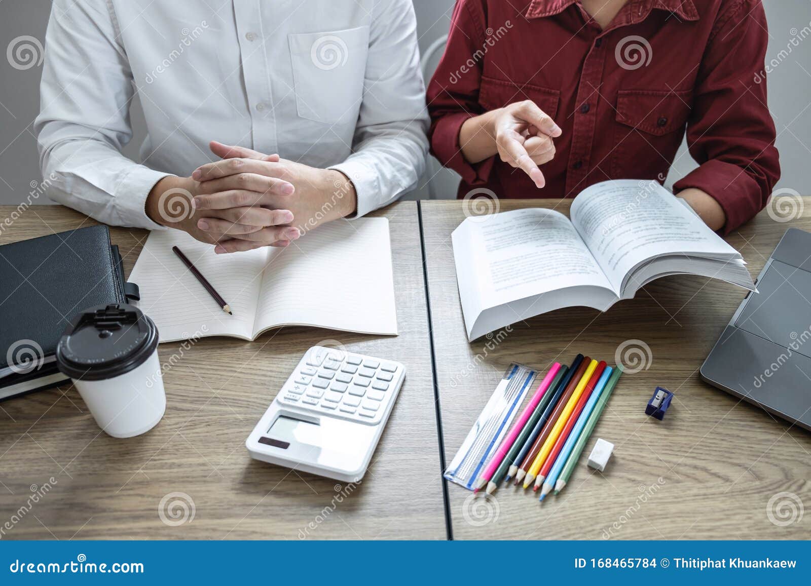 Teaching Helping and Study Course, Team of Young Teacher or Tutor Helps ...