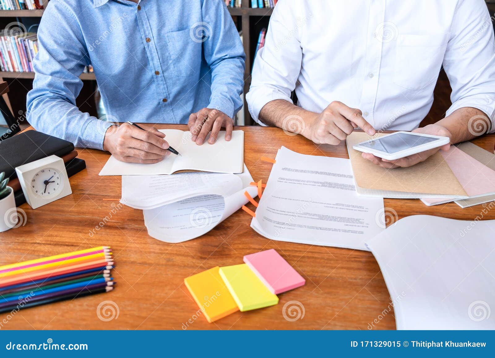 Teaching Helping and Study Course, Team of Young Teacher or Tutor Helps ...