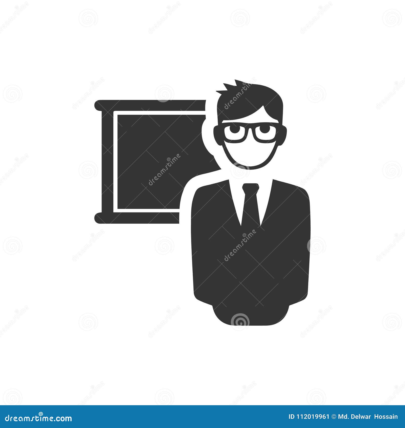 Teaching Icon stock vector. Illustration of education - 112019961