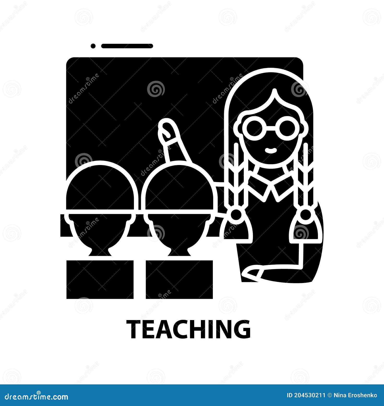 Teaching Icon, Black Vector Sign with Editable Strokes, Concept ...