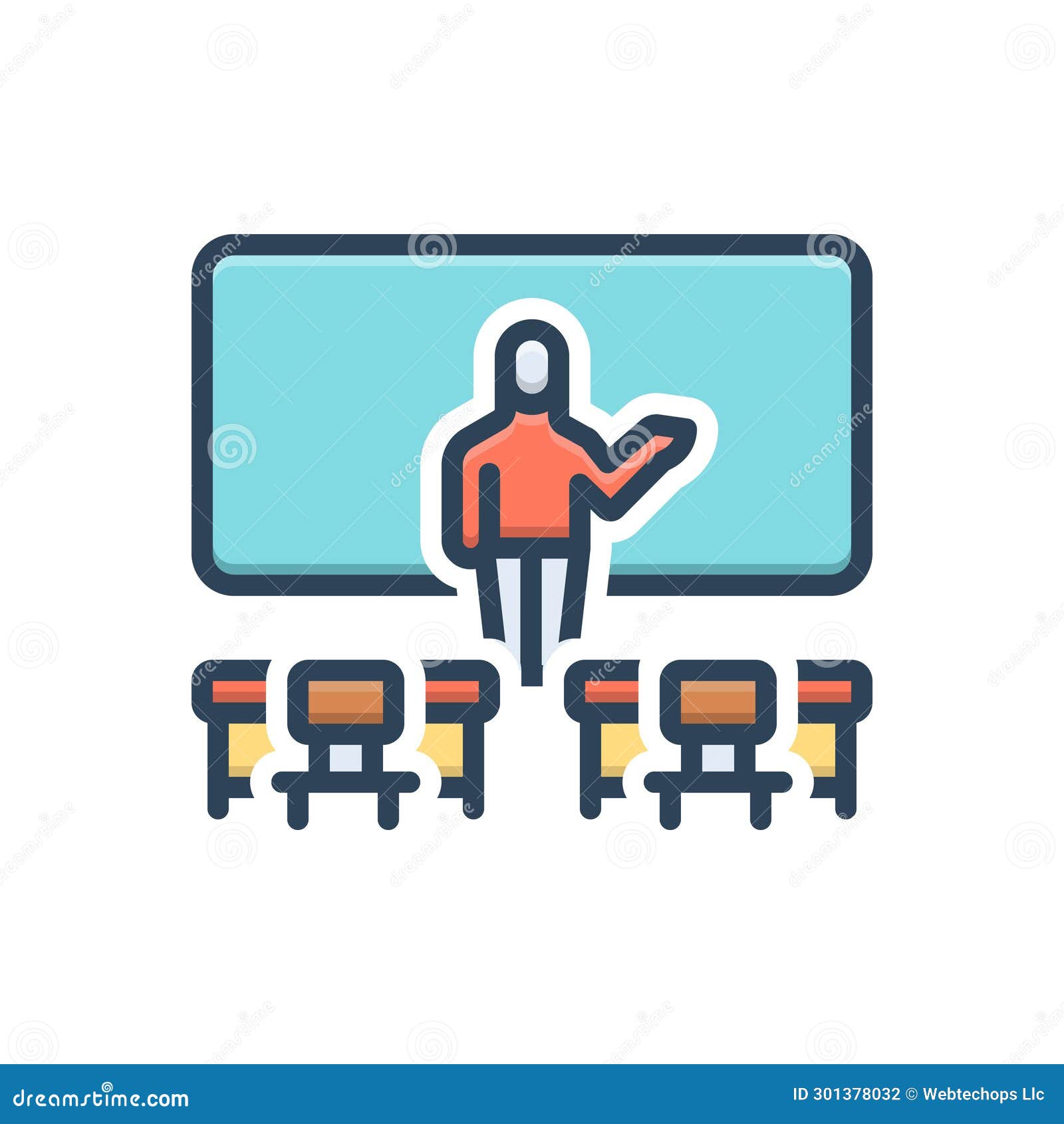 Color Illustration Icon for Teaching, Classroom and Teacher Stock ...