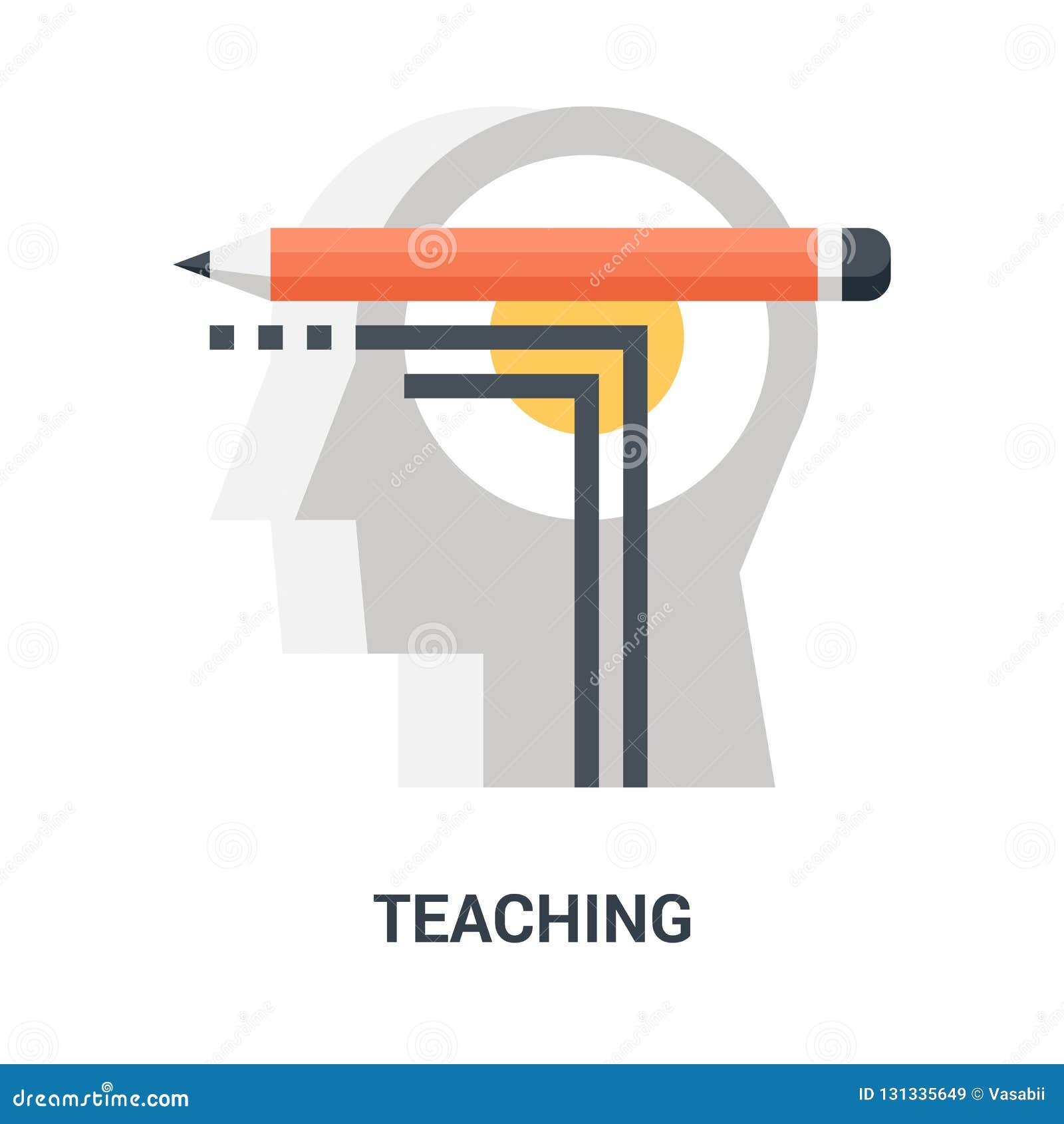 Teaching icon concept stock vector. Illustration of education - 131335649