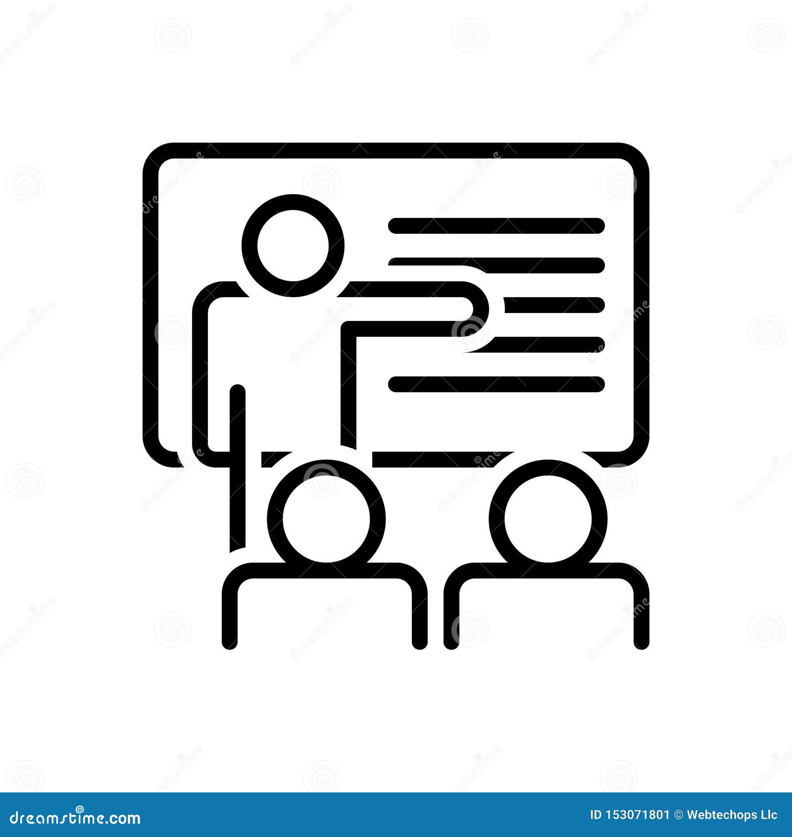 Black Line Icon for Teaching, Teach and Coach Stock Illustration ...