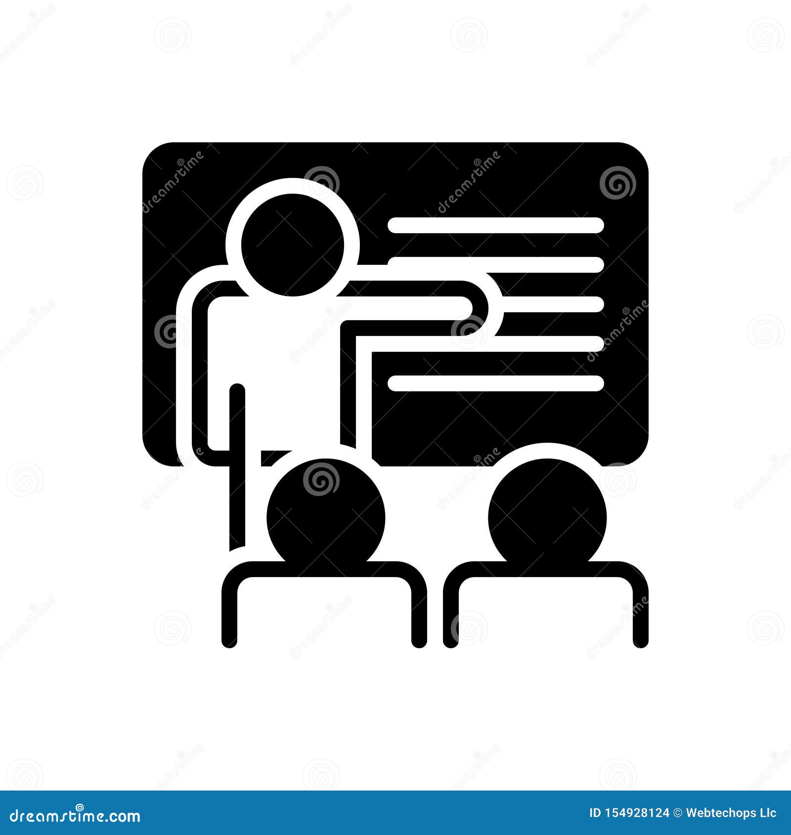 Black Solid Icon for Teaching, Teach and Coach Stock Vector ...