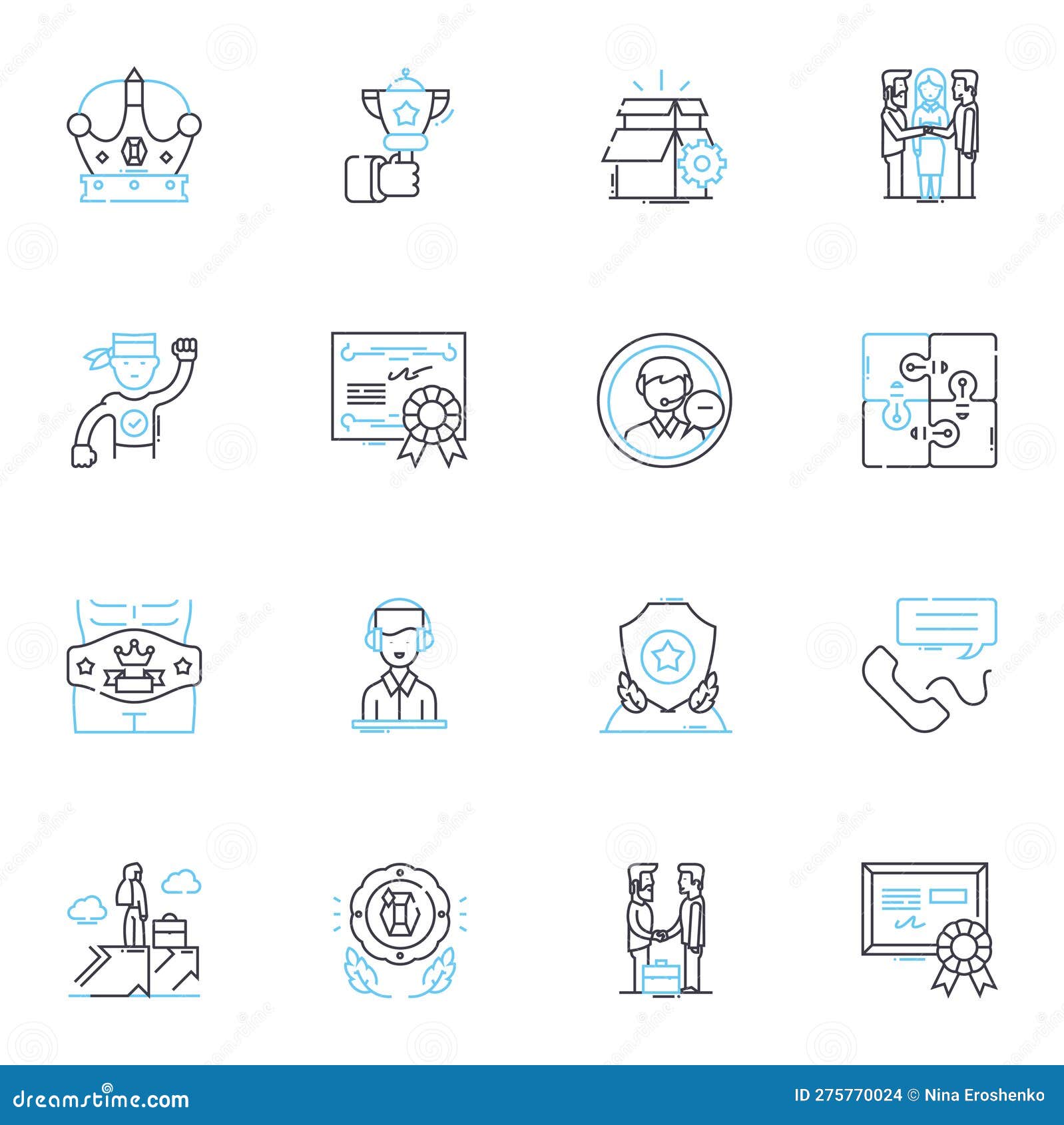Teaching Instructor Linear Icons Set. Inspiring, Passionate ...