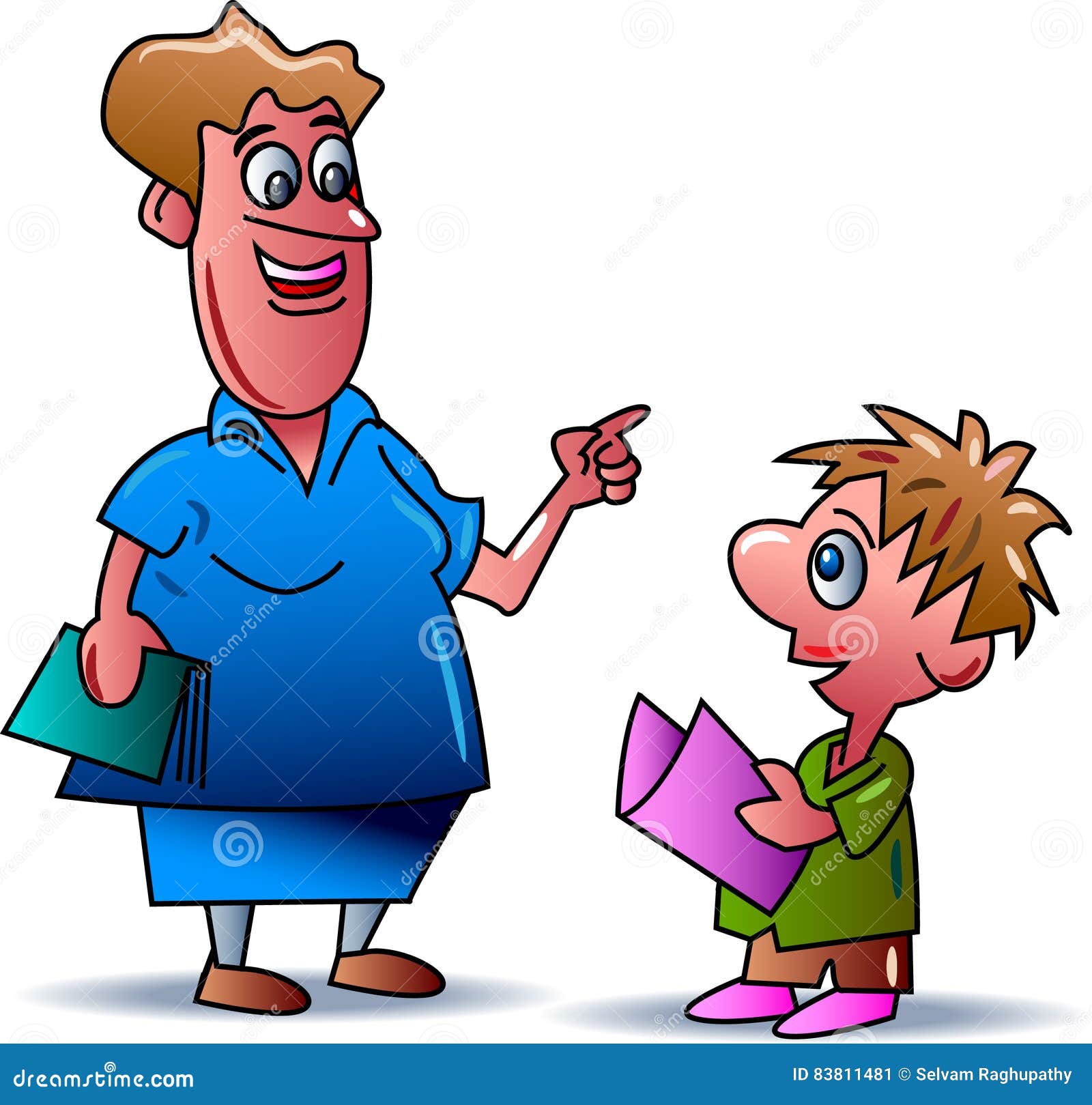 Teaching with kid stock vector. Illustration of artistic - 83811481