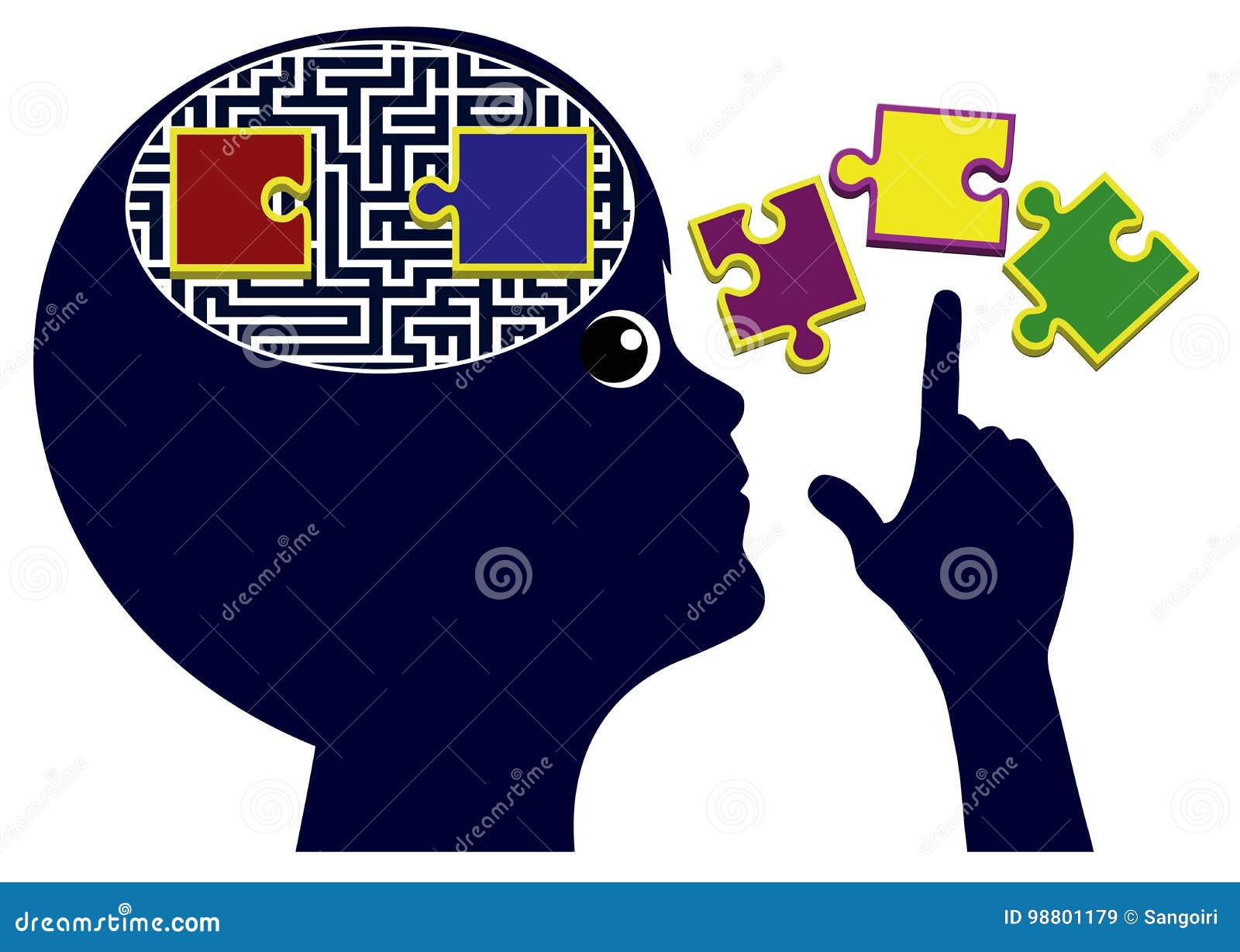 Teaching Kids Thinking Skills Stock Illustration - Illustration of ...