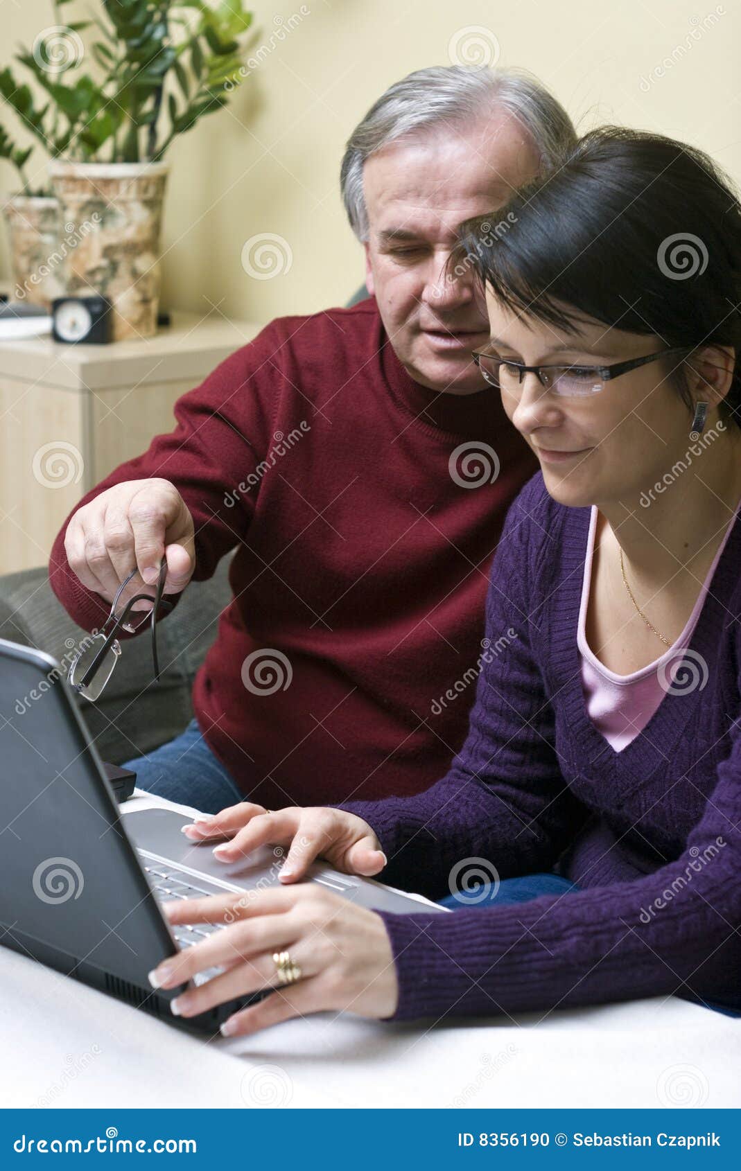Teaching laptop usage stock photo. Image of laptop, home - 8356190
