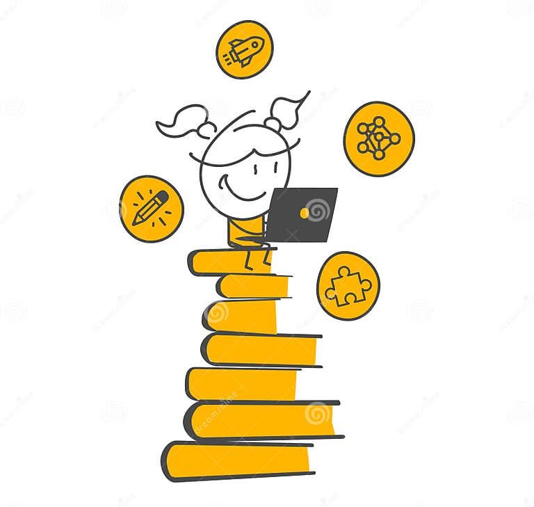 Teaching and Learning Concept. Girl, Student. Online Education Stock ...