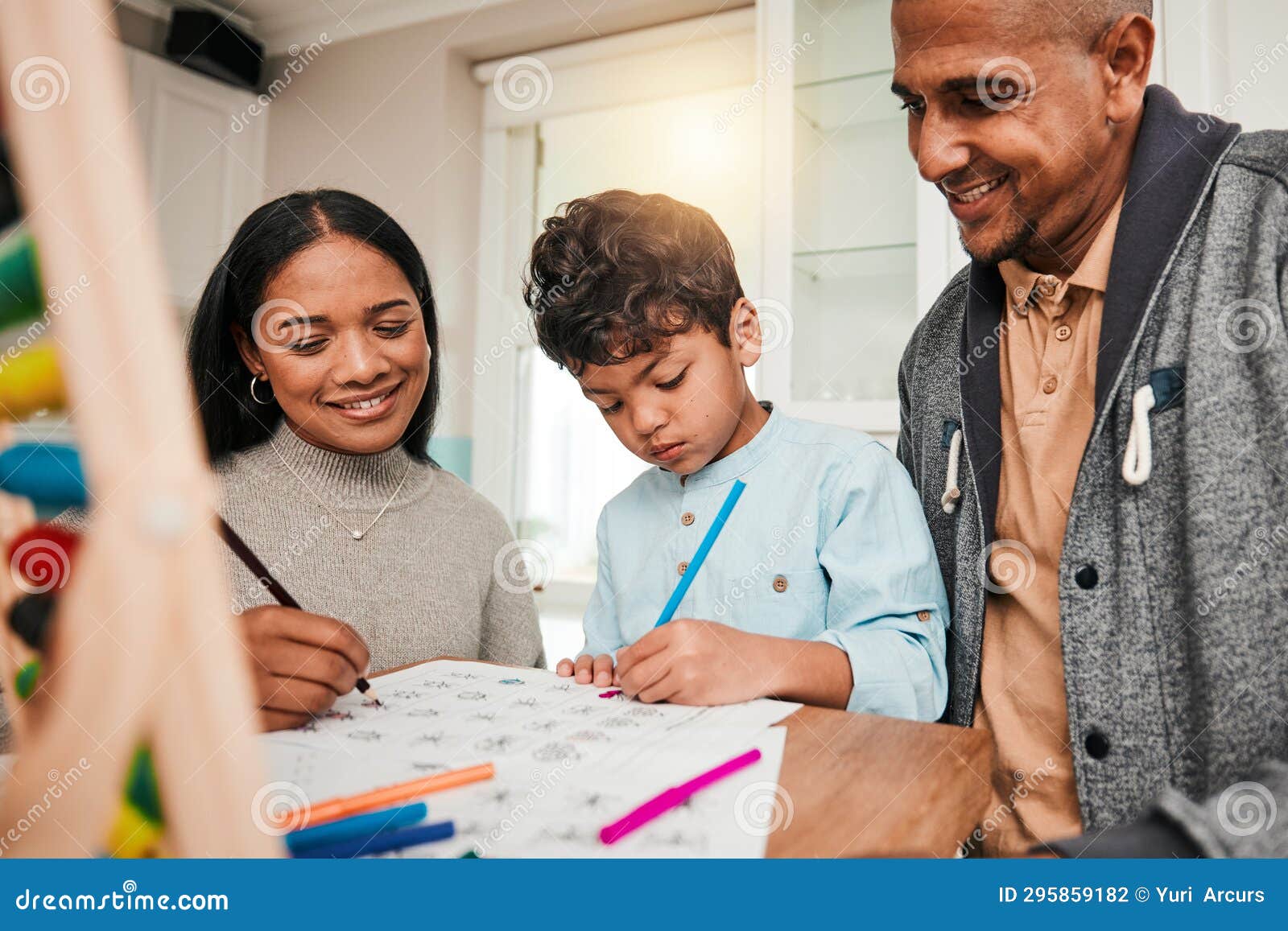 Teaching, Math and Parents Help Child with Homework for Homeschool ...