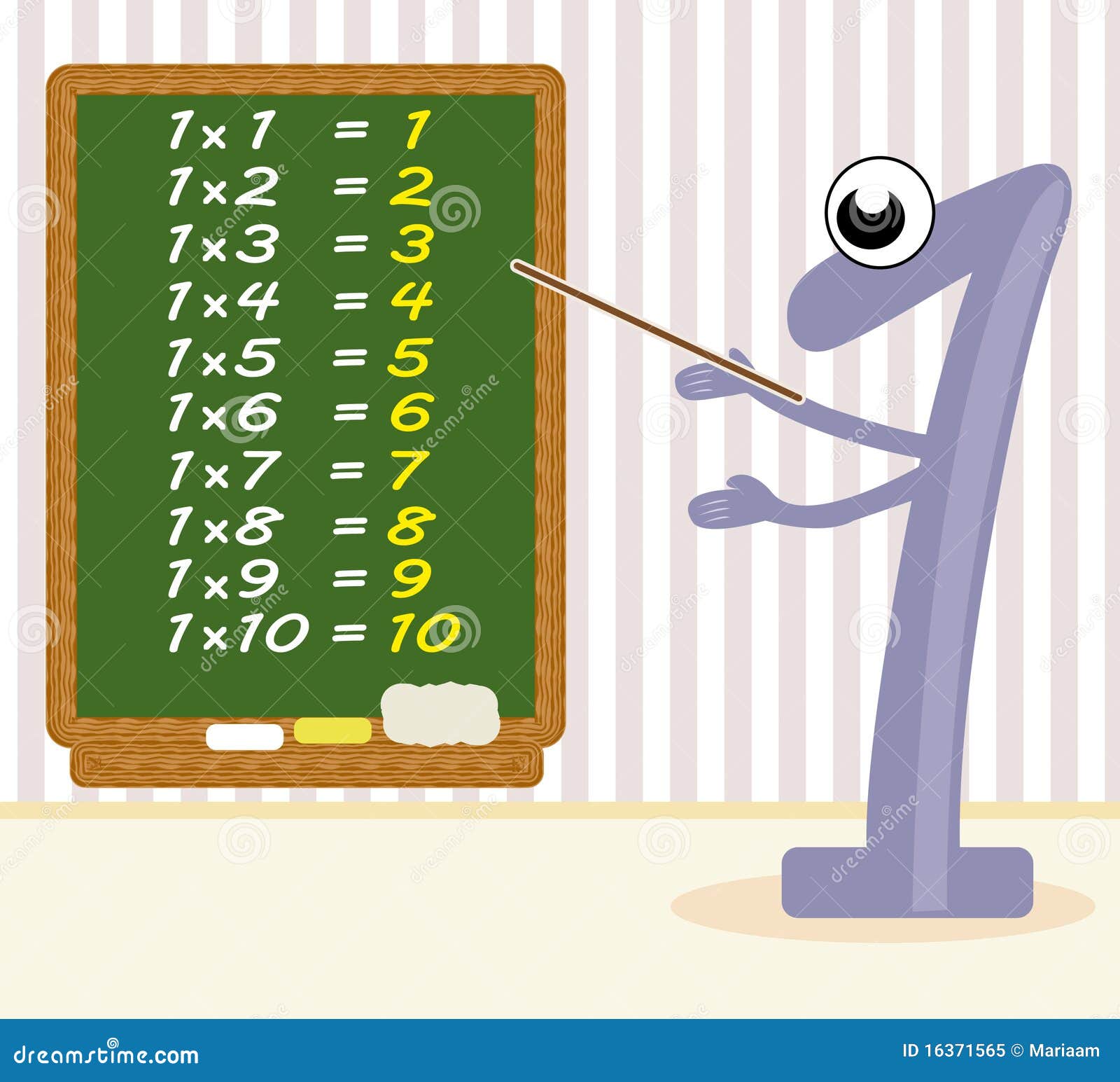 Teaching Multiplication - Number 1 Stock Illustration - Illustration of ...