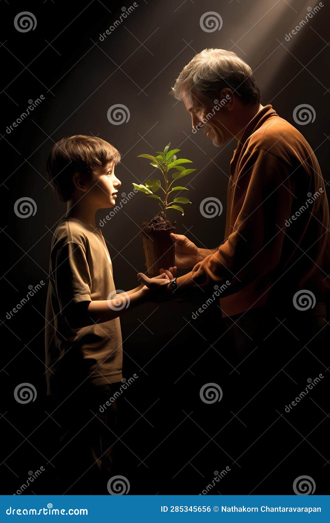 Teaching Planting Trees and Love of Nature Growth Stock Illustration ...