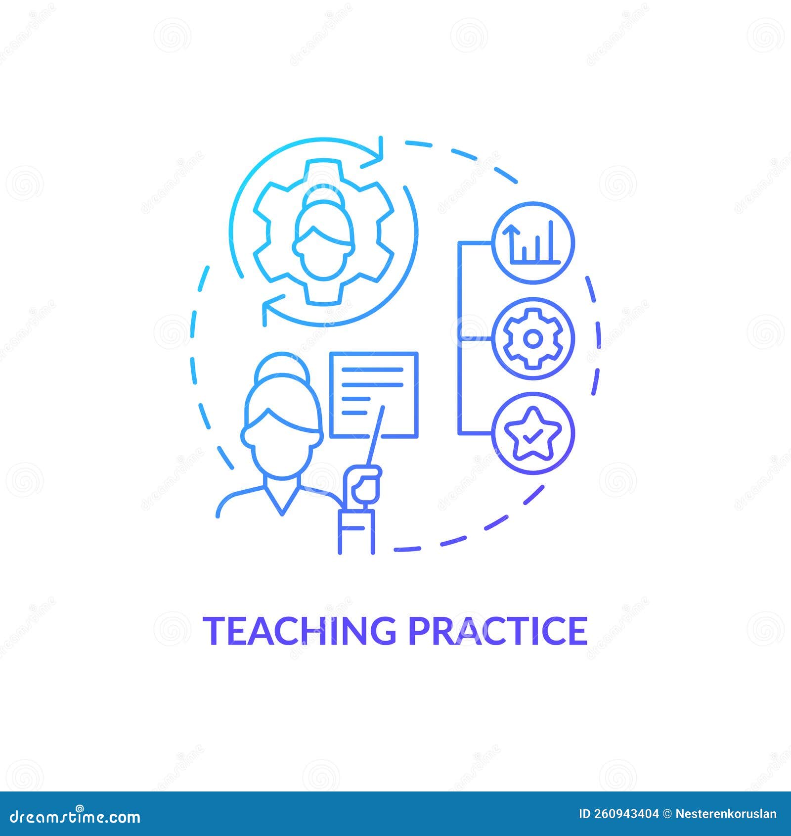 Teaching Practice Blue Gradient Concept Icon Stock Vector - Illustration of linear, charter ...