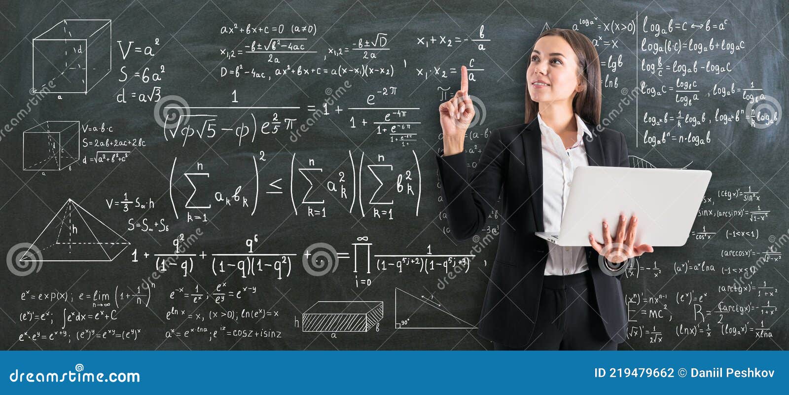 Teaching Students Concept With Young Professor With Laptop On ...