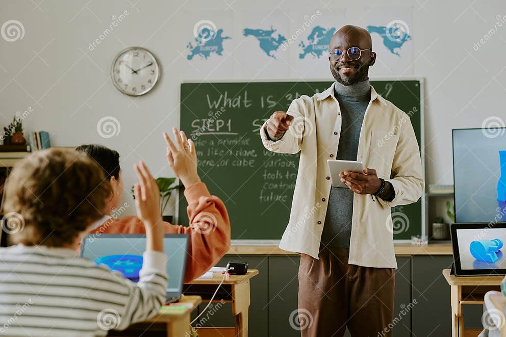 Teaching Students in Modern Classroom Setting Stock Image - Image of ...
