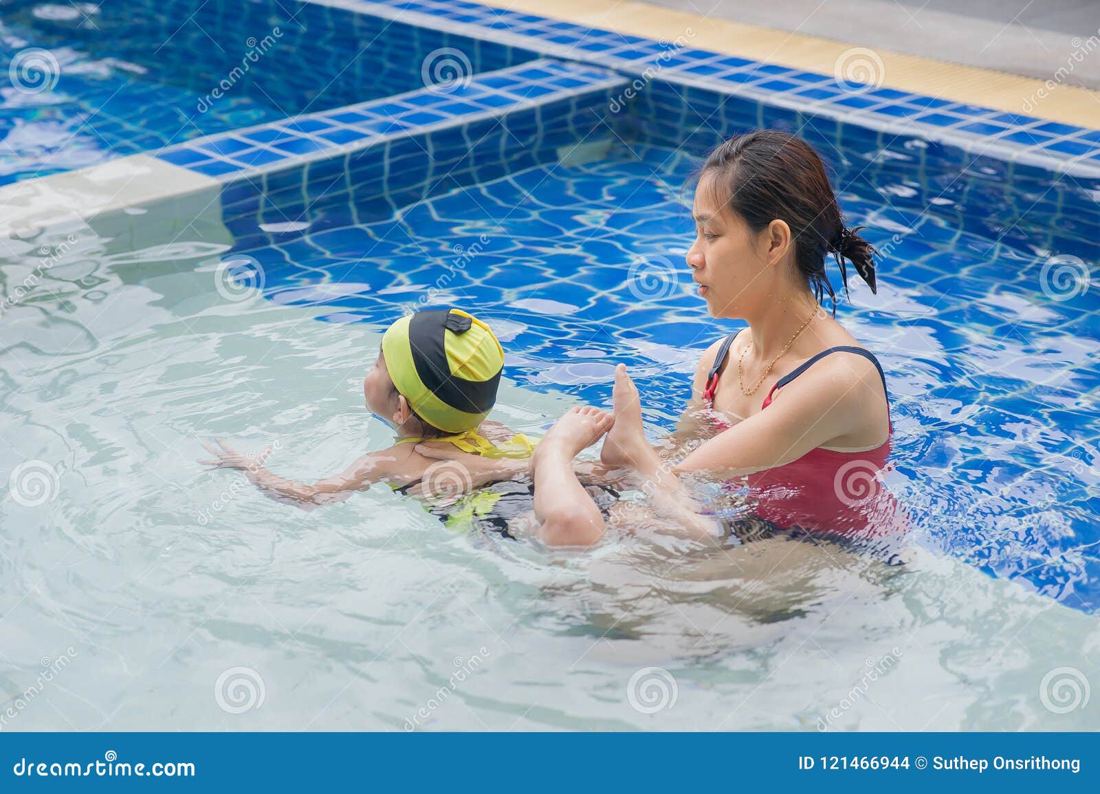 Teaching swim stock photo. Image of family, play, person - 121466944