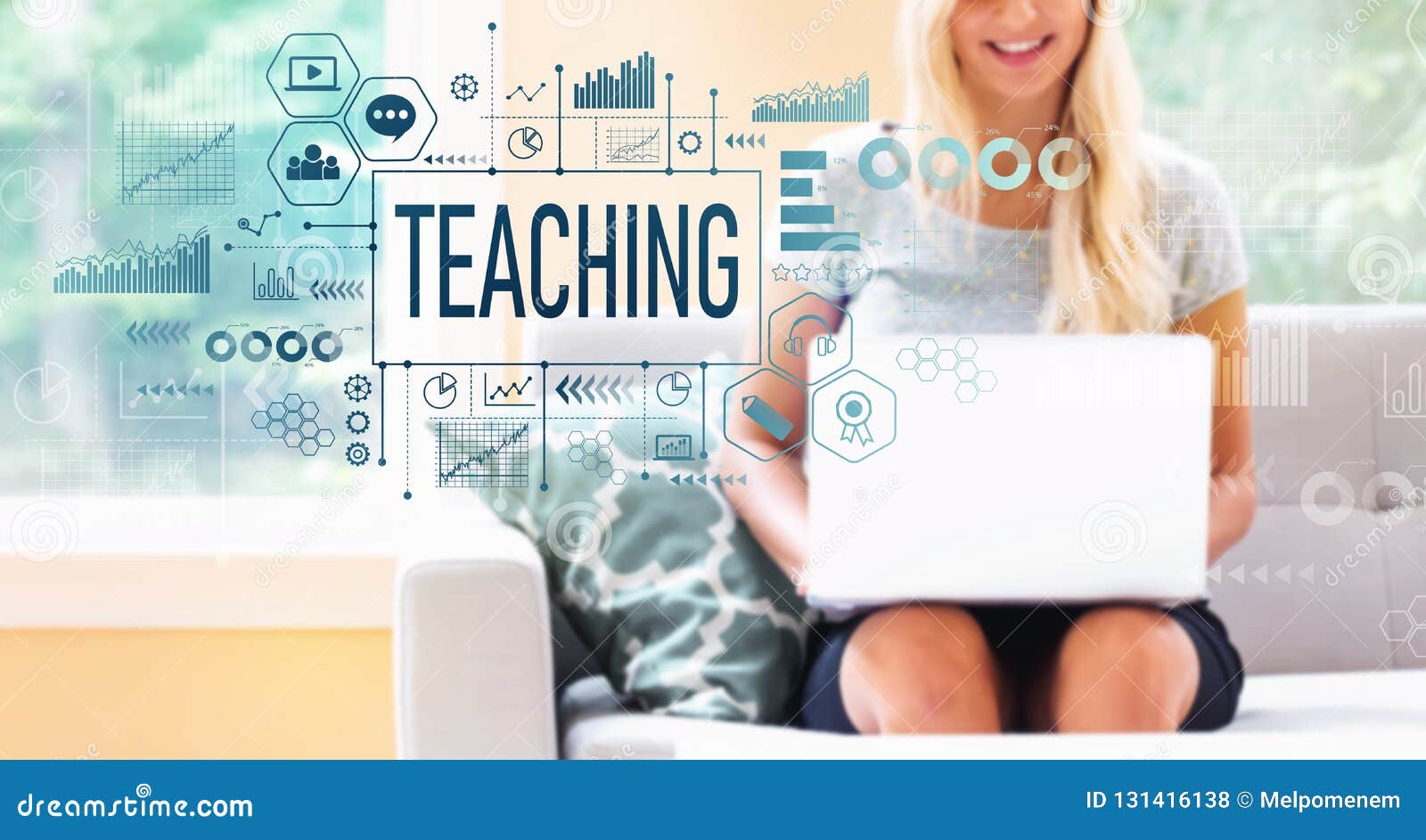 Teaching with Woman Using a Laptop Stock Photo - Image of academic ...