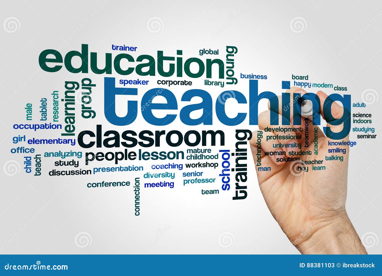 Teaching word cloud stock image. Image of lesson, library - 88381103