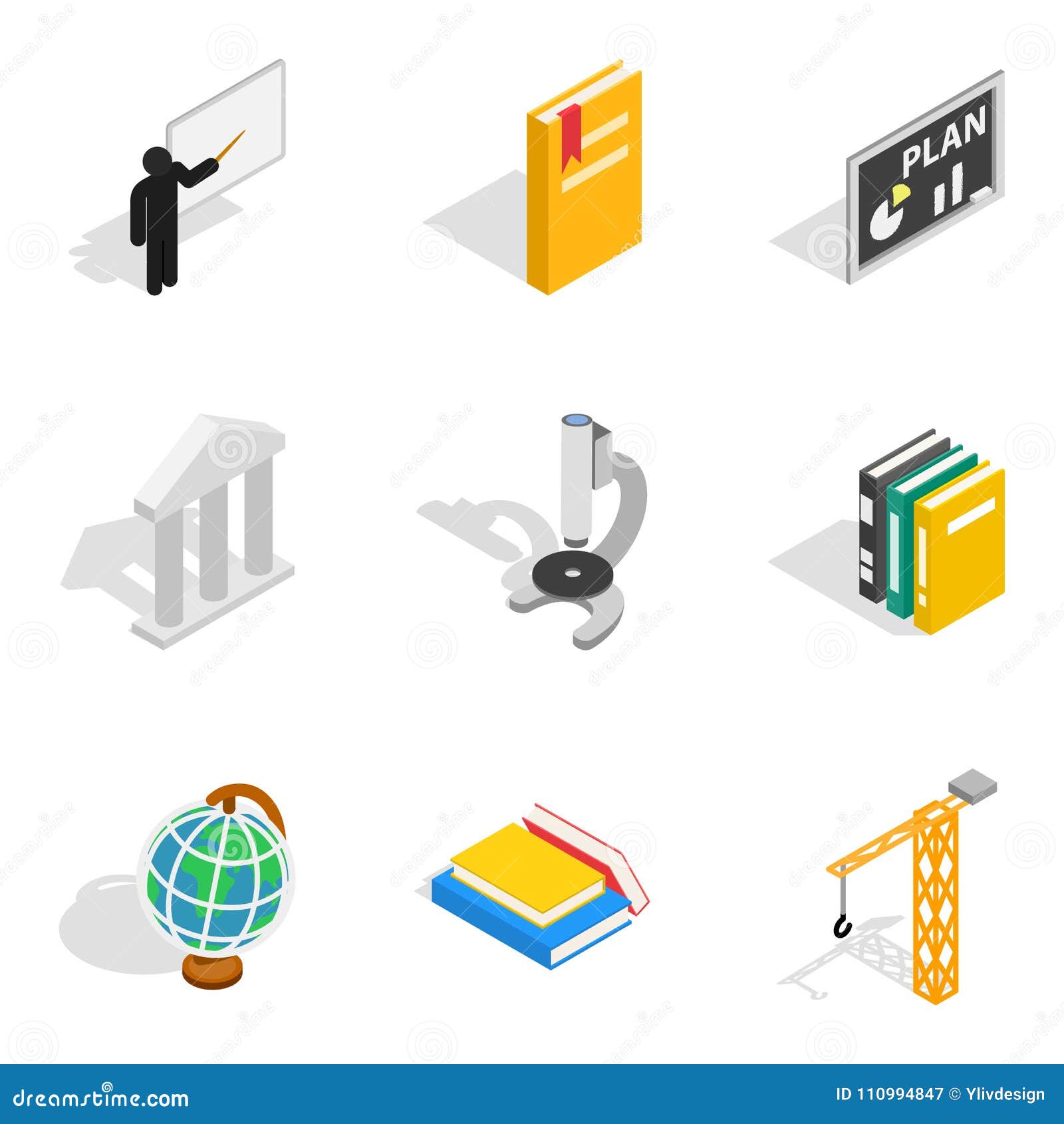 Teaching Work Icons Set, Isometric Style Stock Vector - Illustration of ...