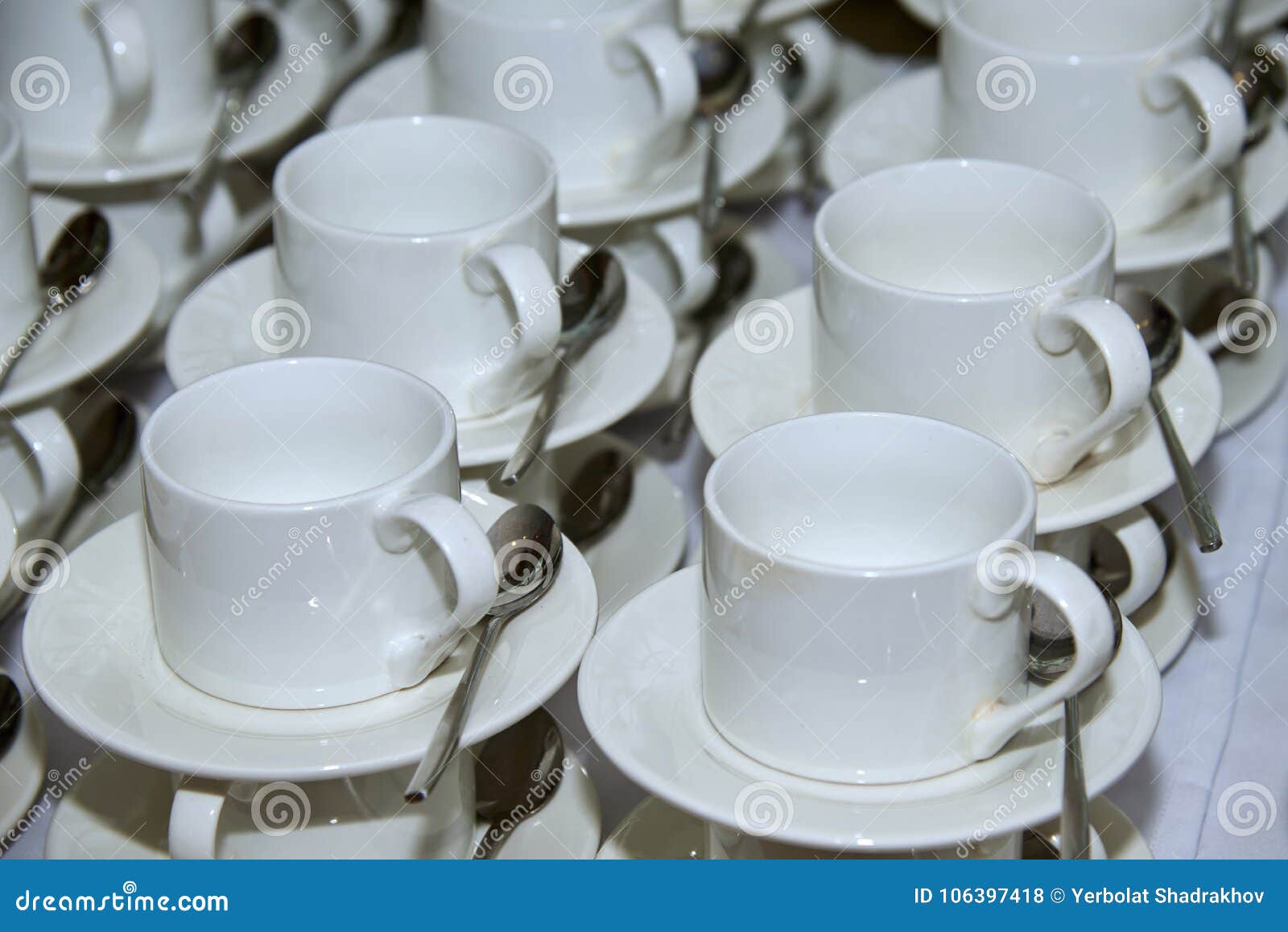 Empty white cup for tea. stock photo. Image of background - 106397418