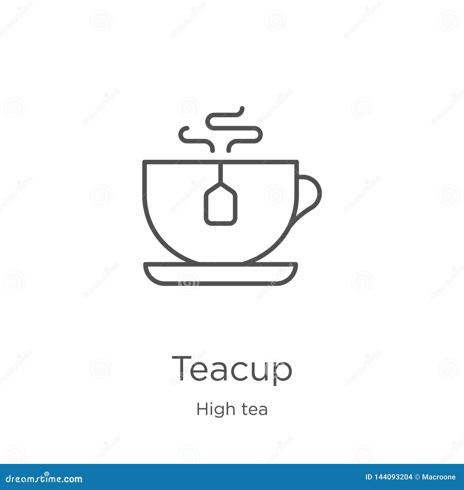 Teacup Icon Vector From High Tea Collection. Thin Line Teacup Outline ...