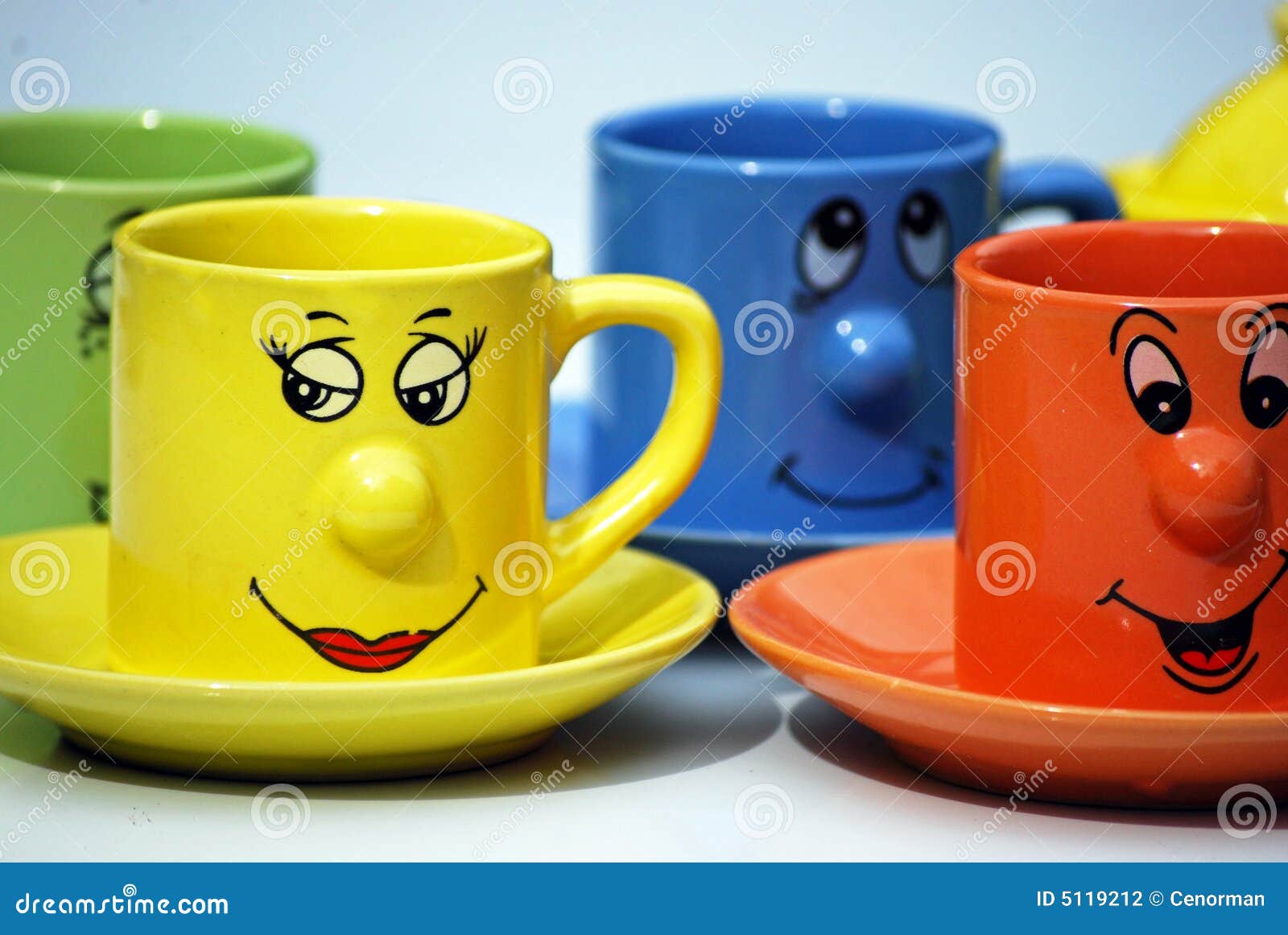 Teacups with faces stock photo. Image of spout, handle - 5119212