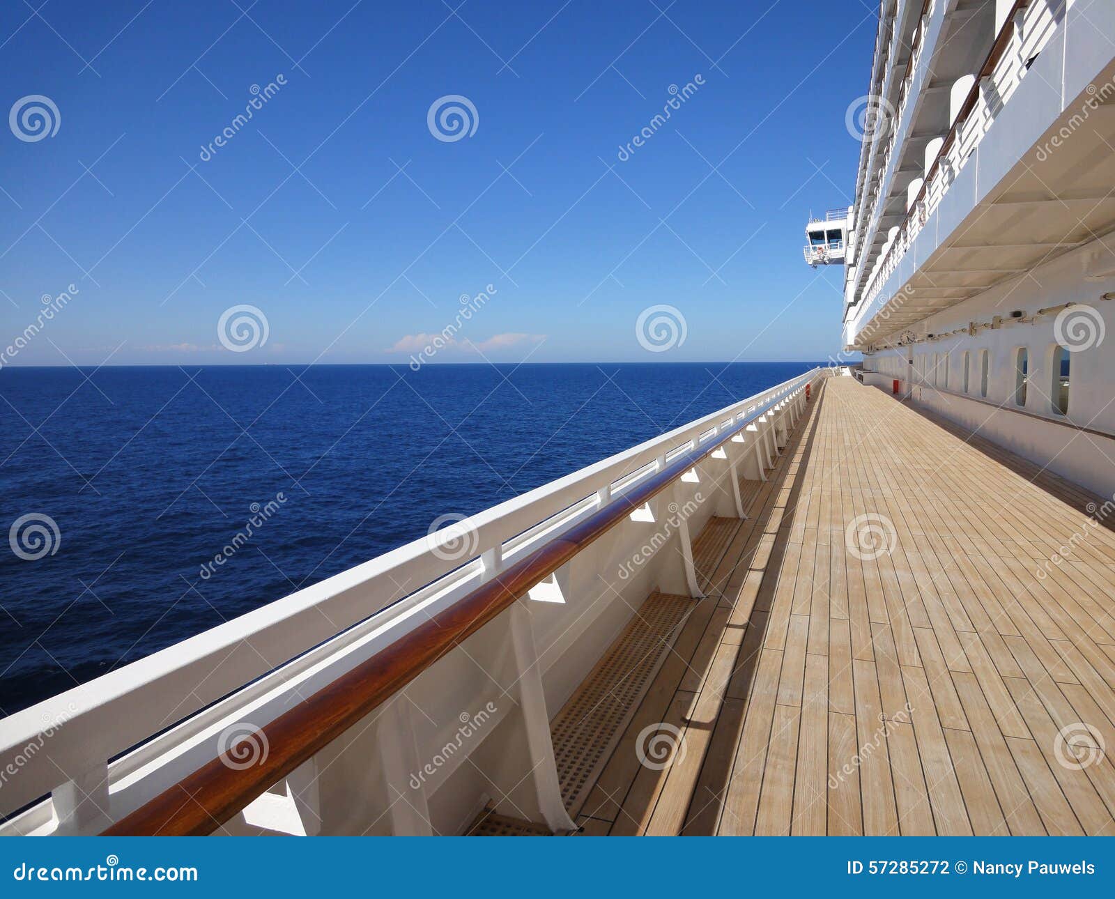 Cruise Ship Promenade Deck. Stock Photo - Image of cruise, beautiful ...