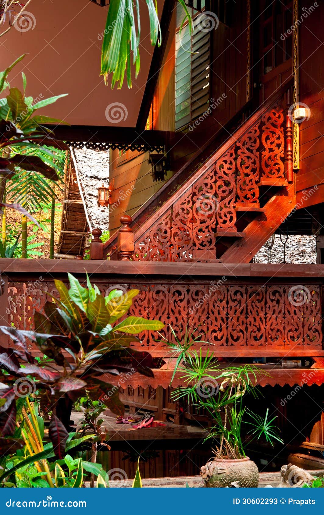 Teak house stock image. Image of country, style, floor - 30602293