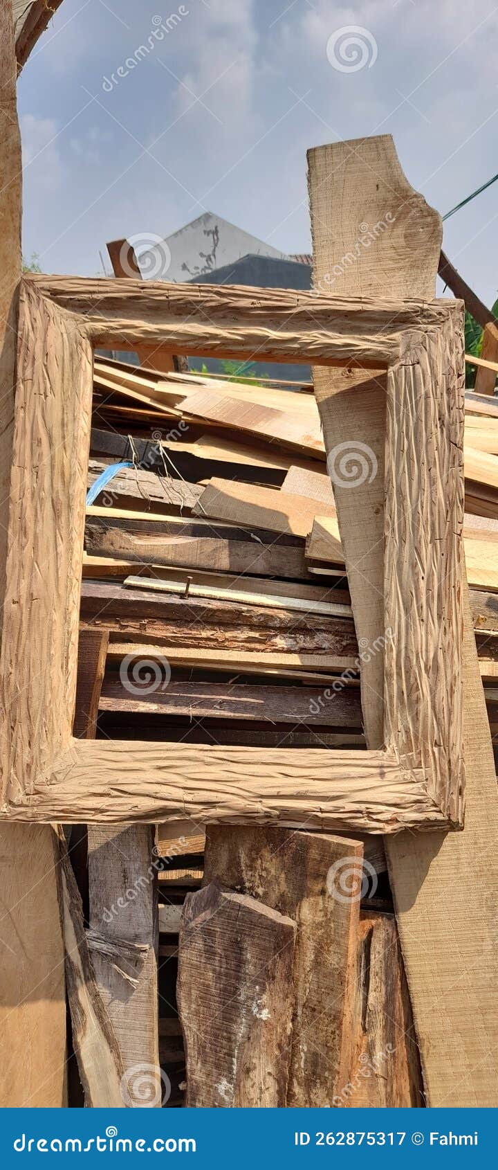 Teak Wood Rustic Frame for Home Interior Stock Image - Image of ...